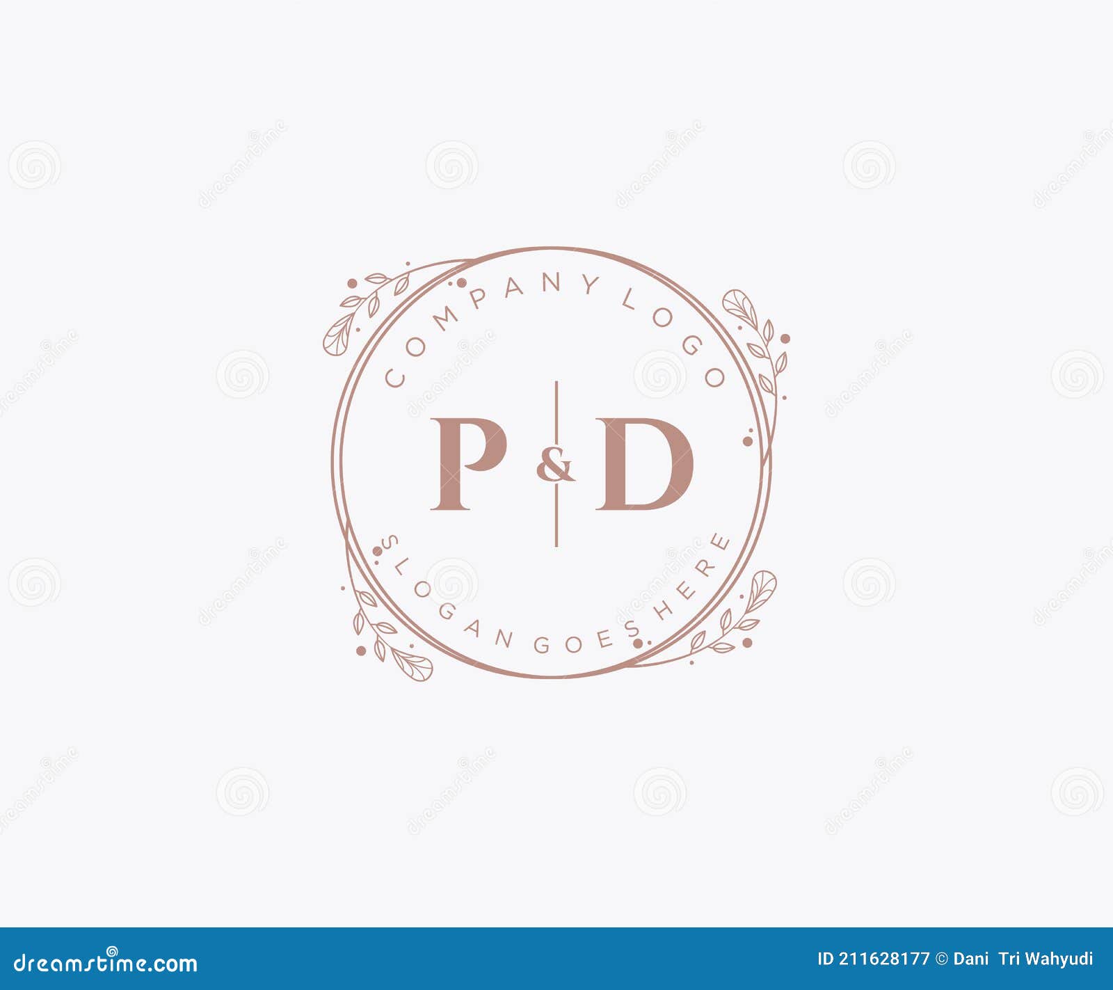 Initial PD Letters Decorative Luxury Wedding Logo Stock Vector ...