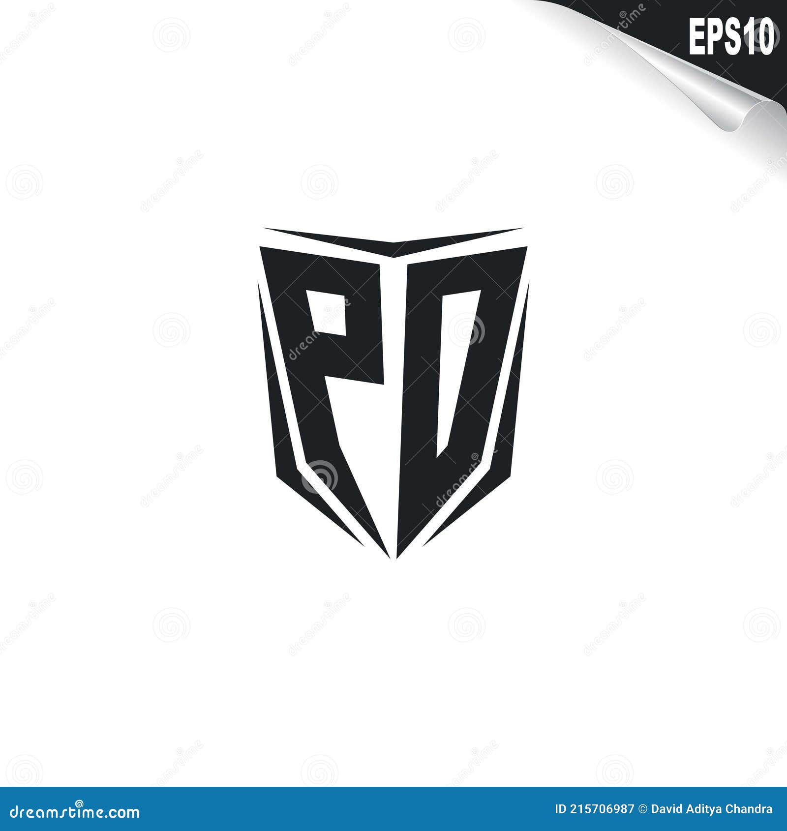 Initial PD Logo Design with Shield Style, Logo Business Branding Stock ...