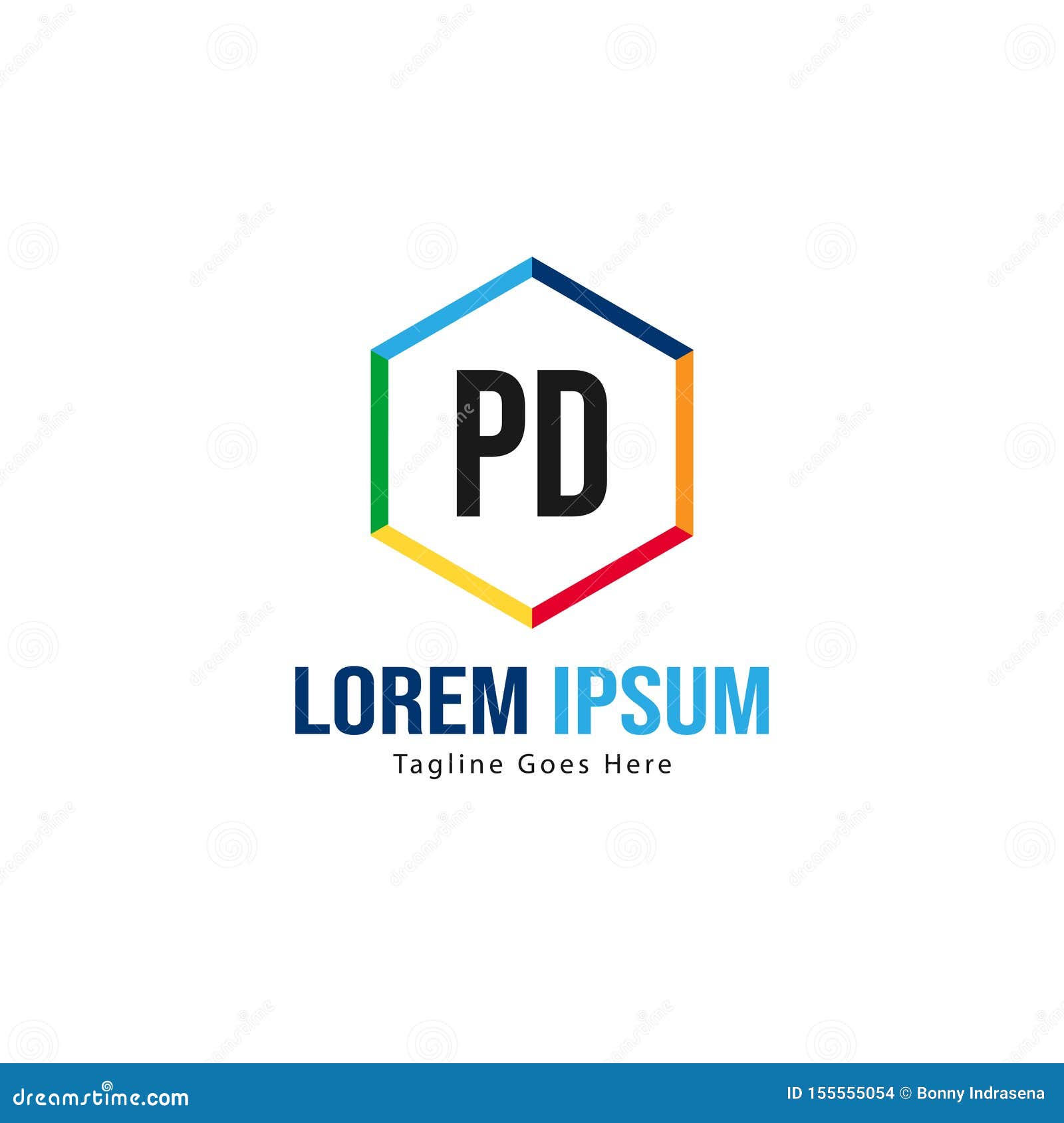 Initial PD Logo Template with Modern Frame. Minimalist PD Letter Logo ...