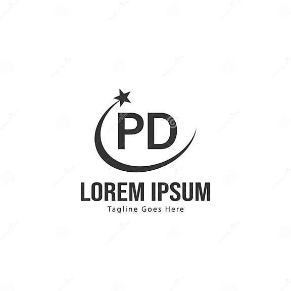 Initial PD Logo Template with Modern Frame. Minimalist PD Letter Logo ...