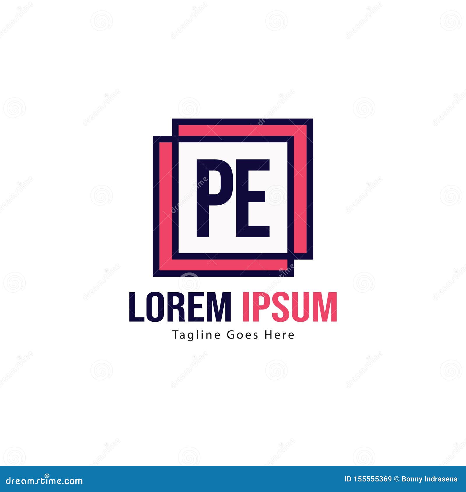 Initial PE Logo Template with Modern Frame. Minimalist PE Letter Logo ...
