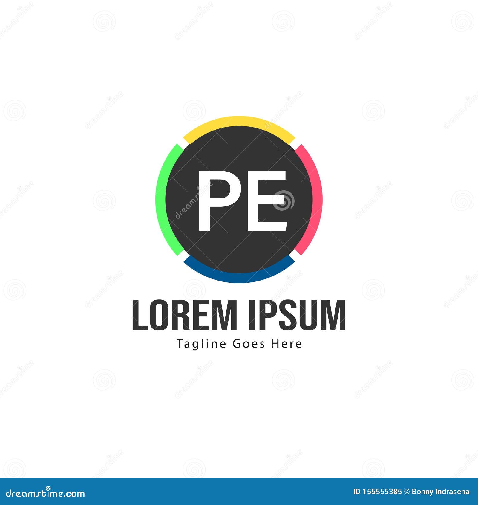 Initial PE Logo Template with Modern Frame. Minimalist PE Letter Logo ...