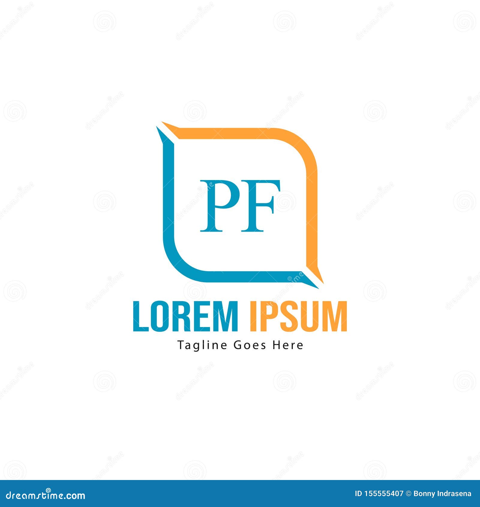 Initial PF Logo Template with Modern Frame. Minimalist PF Letter Logo ...