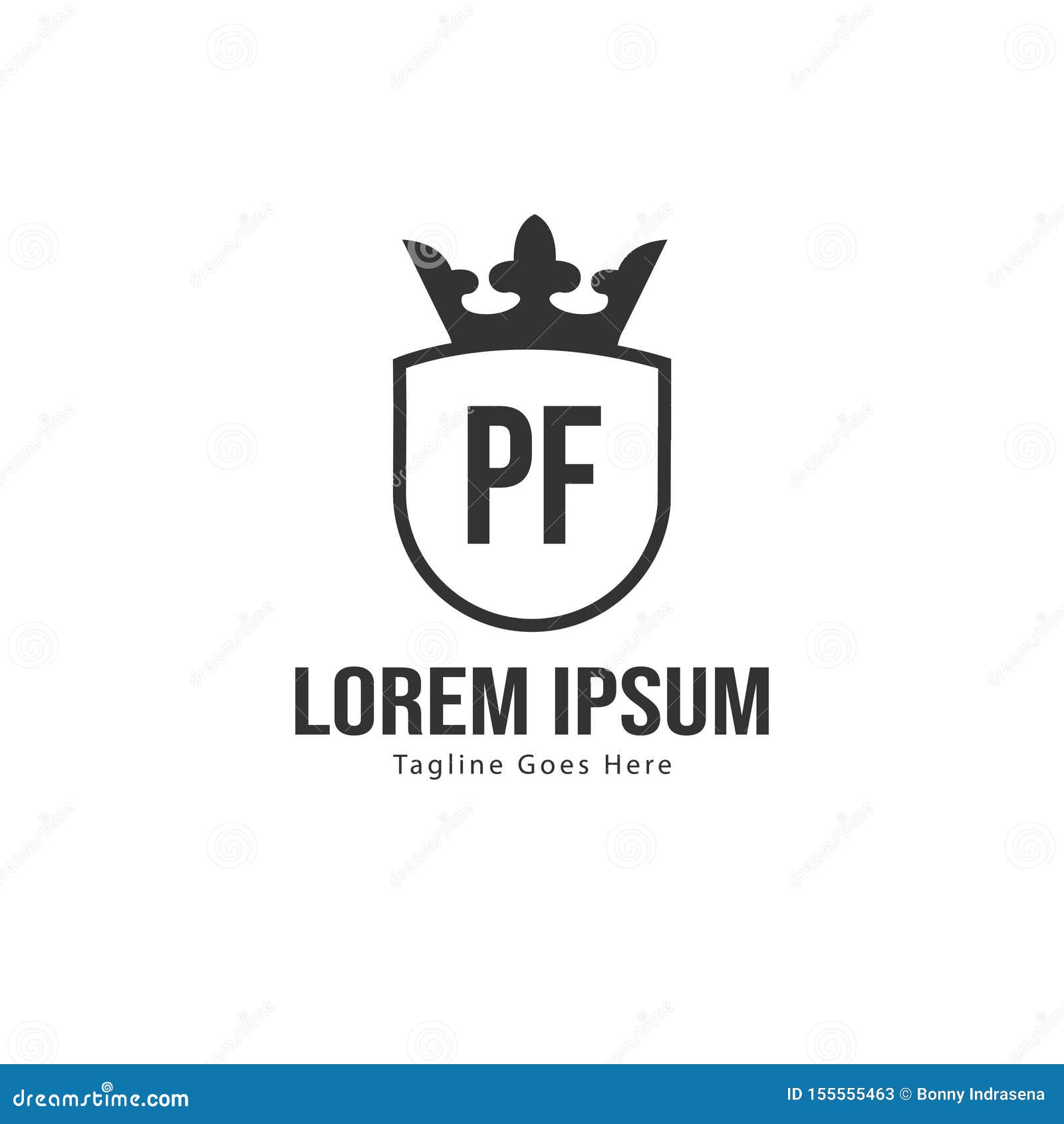 Initial PF Logo Template with Modern Frame. Minimalist PF Letter Logo ...