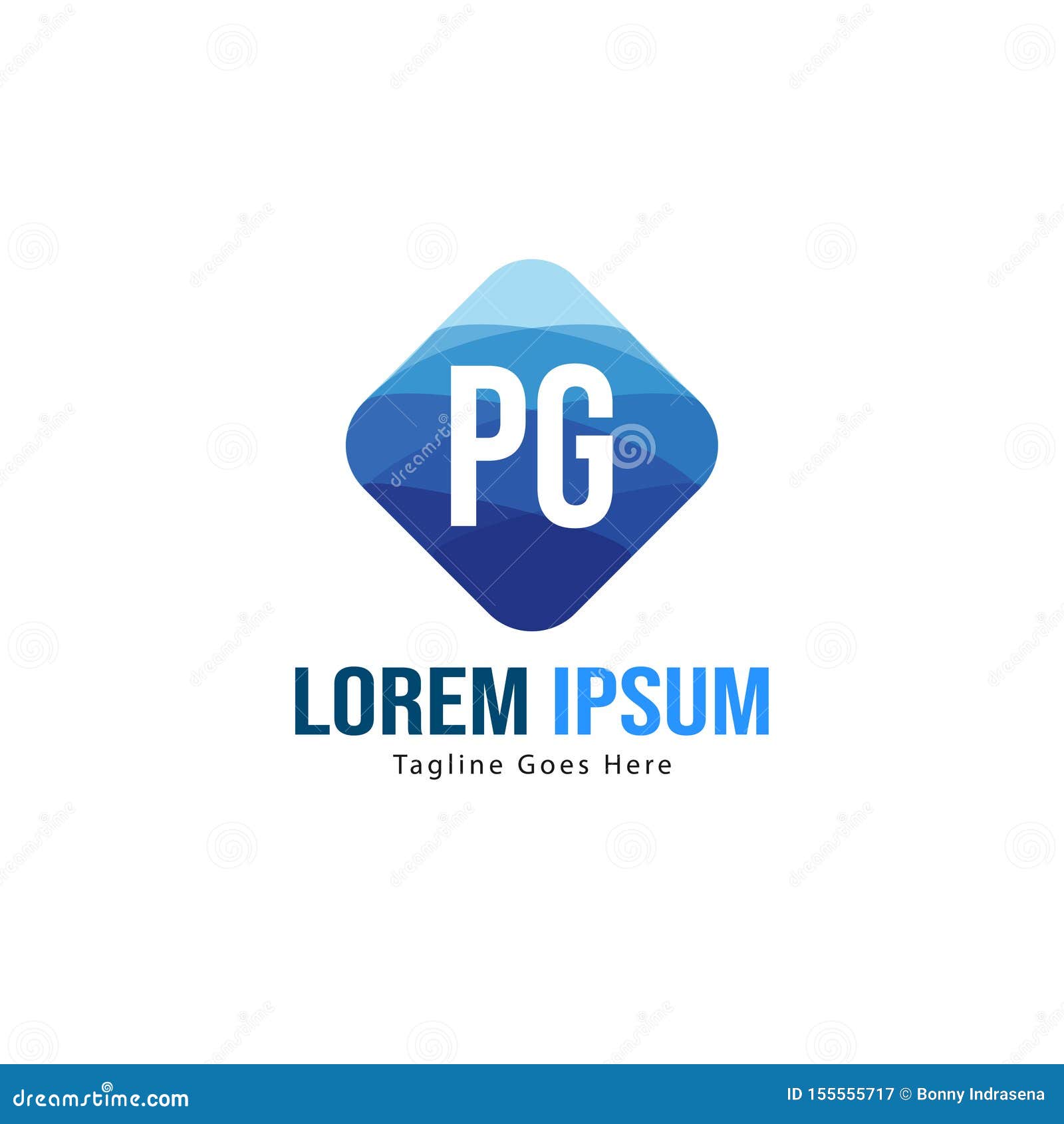 Initial PG Logo Template with Modern Frame. Minimalist PG Letter Logo ...