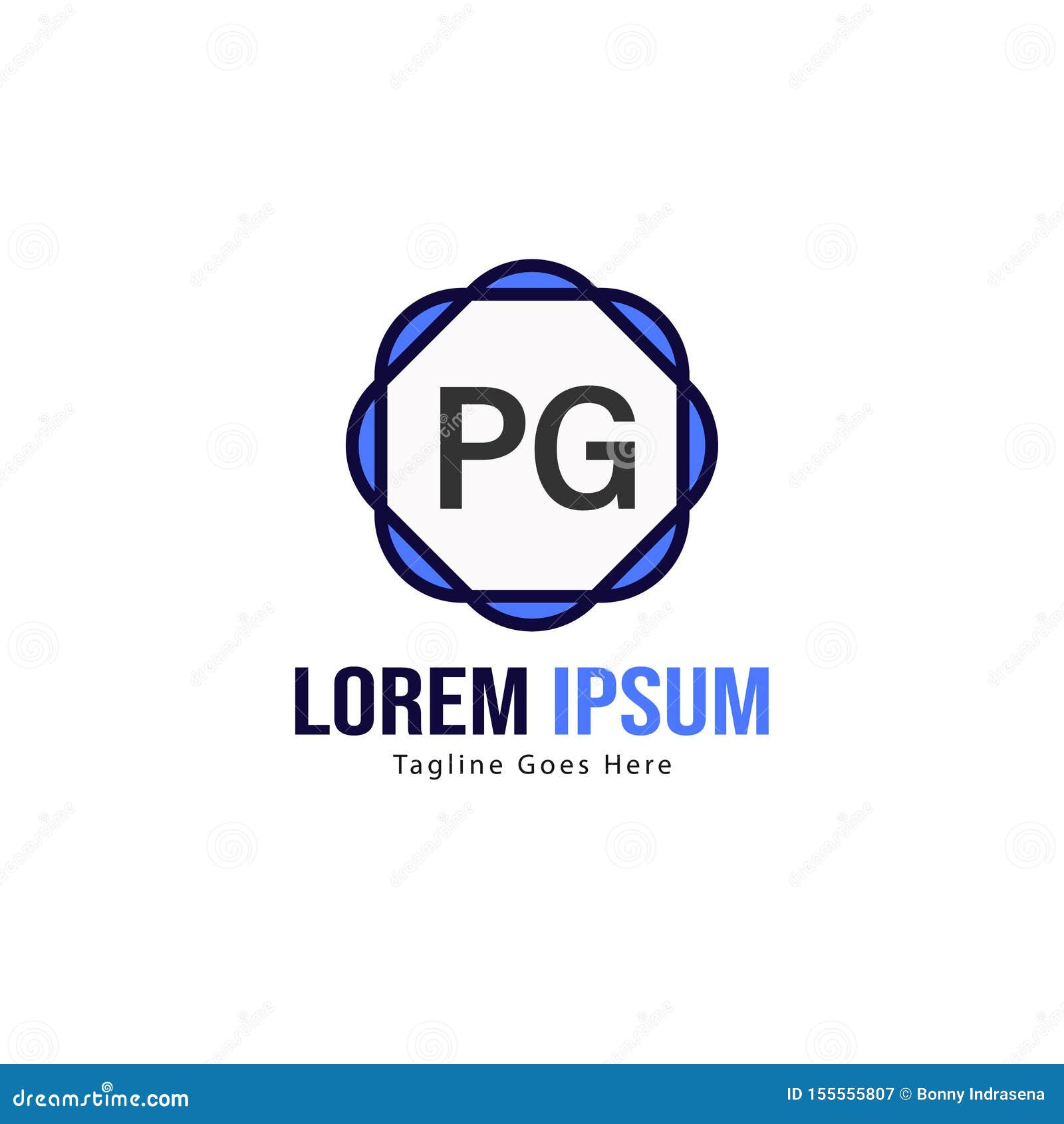 Initial PG Logo Template with Modern Frame. Minimalist PG Letter Logo ...