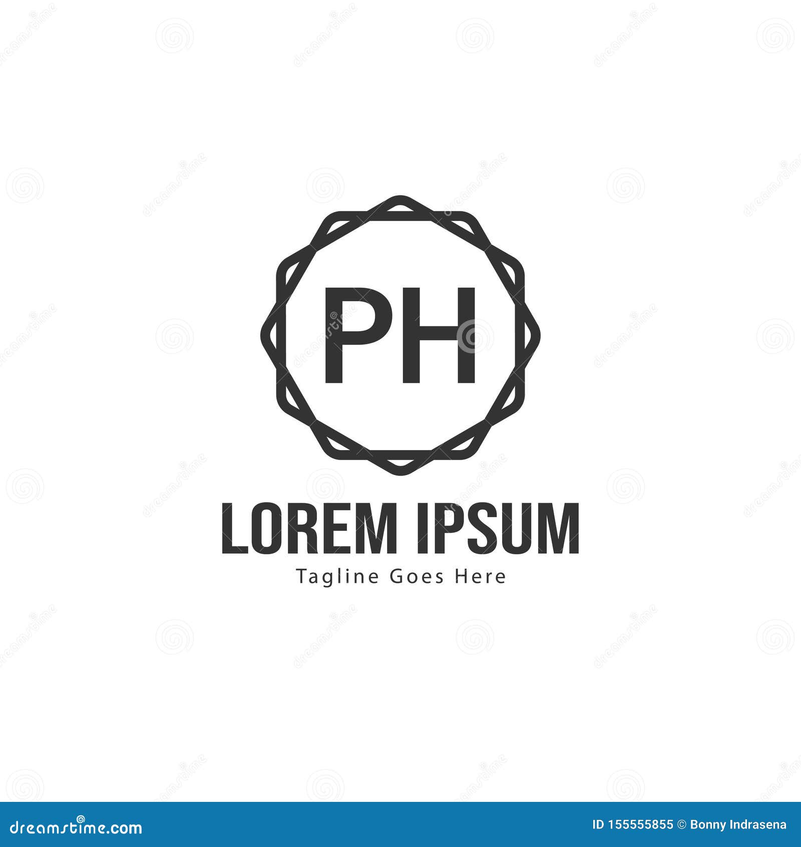 Initial PH Logo Template with Modern Frame. Minimalist PH Letter Logo ...