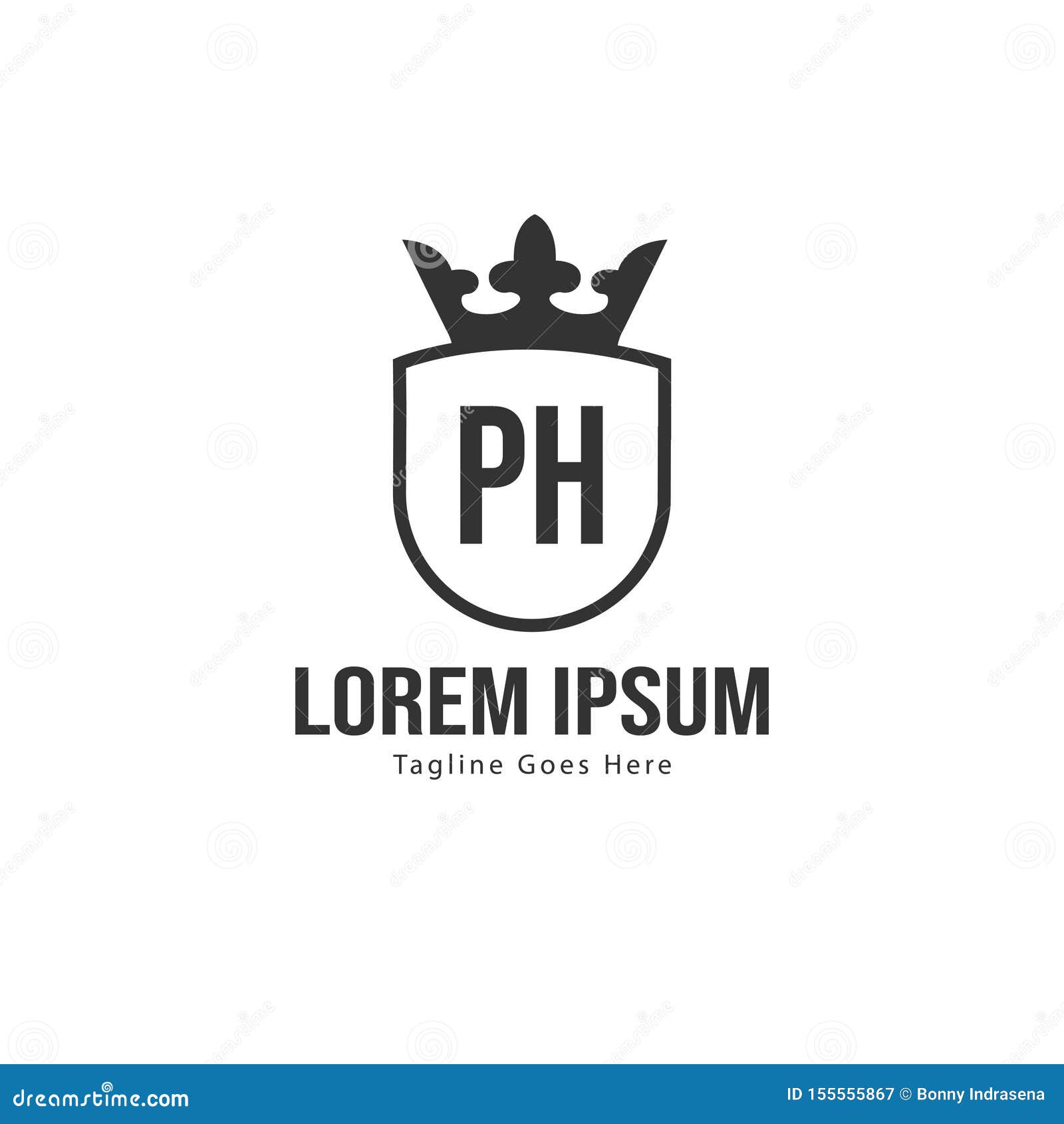 Initial PH Logo Template with Modern Frame. Minimalist PH Letter Logo ...