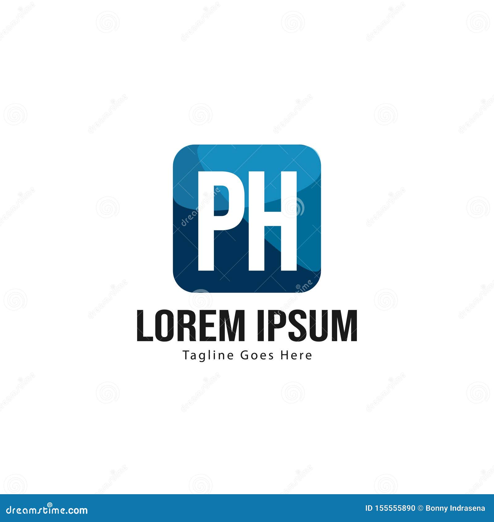 Initial PH Logo Template with Modern Frame. Minimalist PH Letter Logo ...
