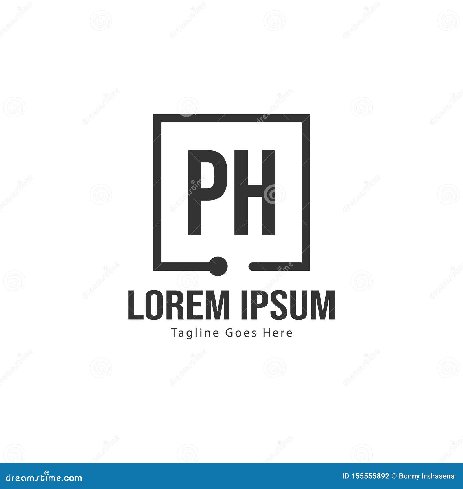 Initial PH Logo Template with Modern Frame. Minimalist PH Letter Logo ...