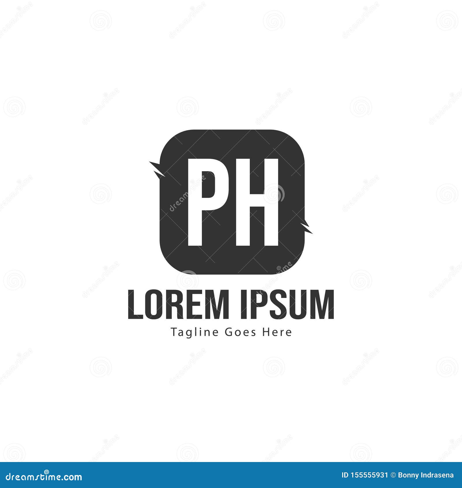 Initial PH Logo Template with Modern Frame. Minimalist PH Letter Logo ...