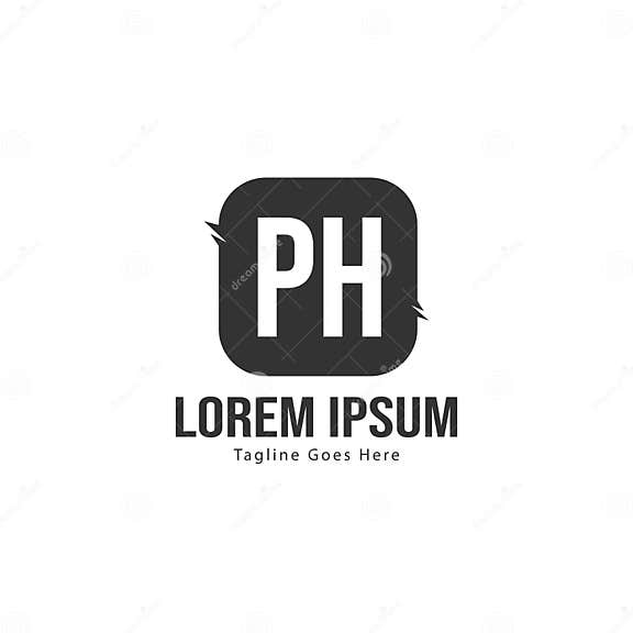 Initial PH Logo Template with Modern Frame. Minimalist PH Letter Logo ...