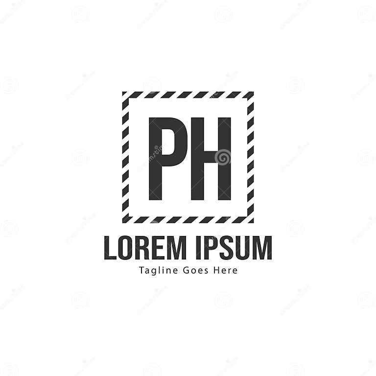 Initial PH Logo Template with Modern Frame. Minimalist PH Letter Logo ...
