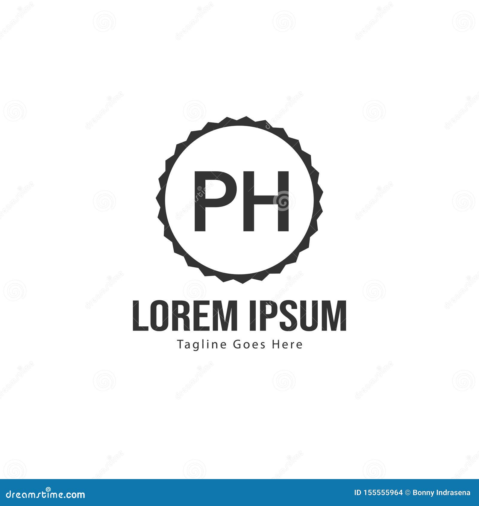 Initial PH Logo Template with Modern Frame. Minimalist PH Letter Logo ...