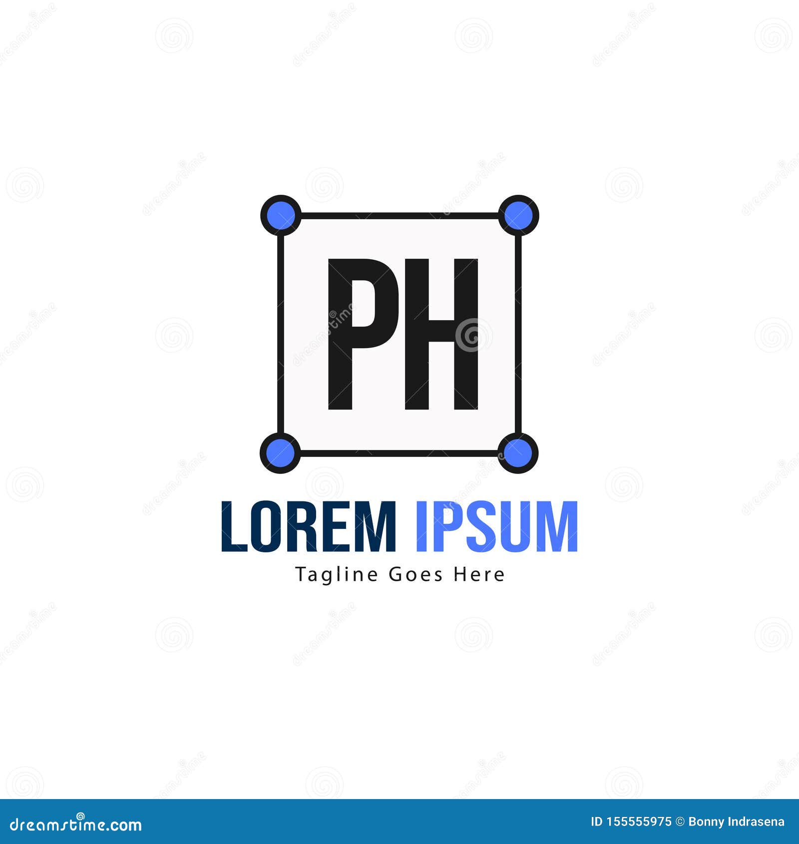 Initial PH Logo Template with Modern Frame. Minimalist PH Letter Logo ...