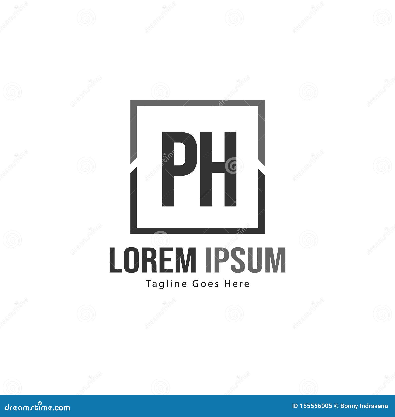 Initial PH Logo Template with Modern Frame. Minimalist PH Letter Logo ...