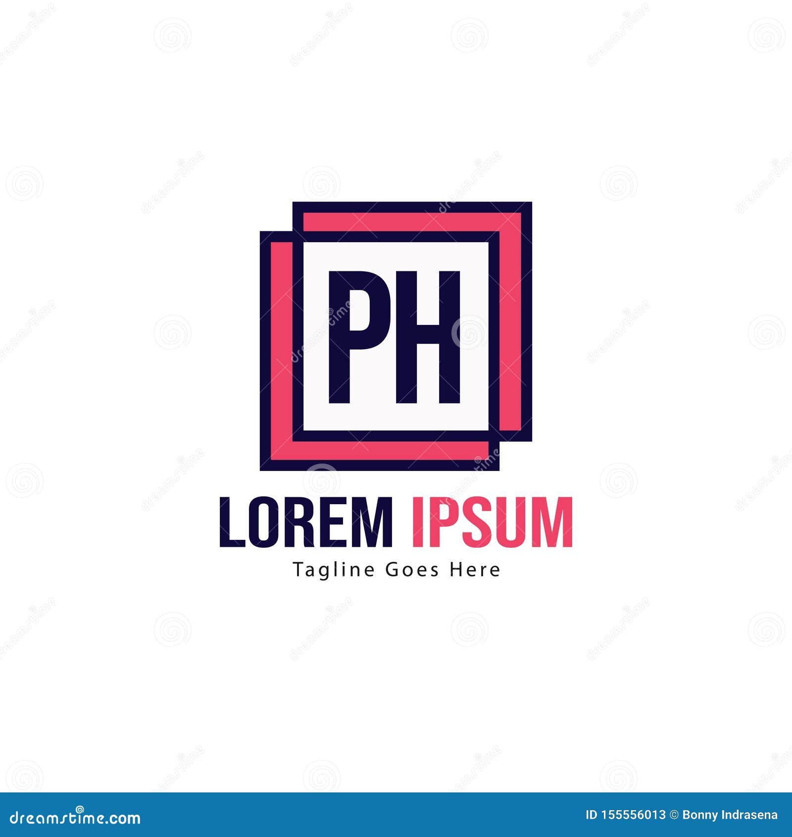 Initial PH Logo Template with Modern Frame. Minimalist PH Letter Logo ...