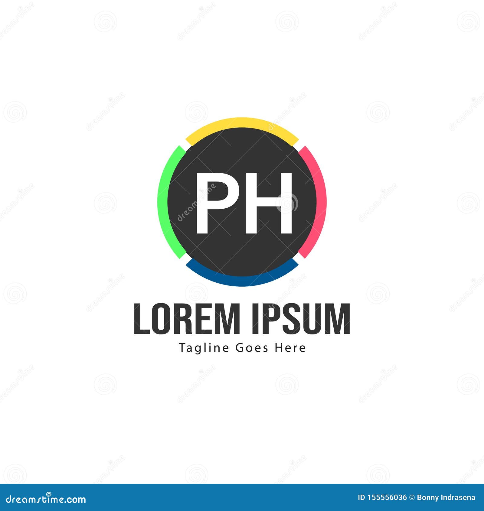 Initial PH Logo Template with Modern Frame. Minimalist PH Letter Logo ...