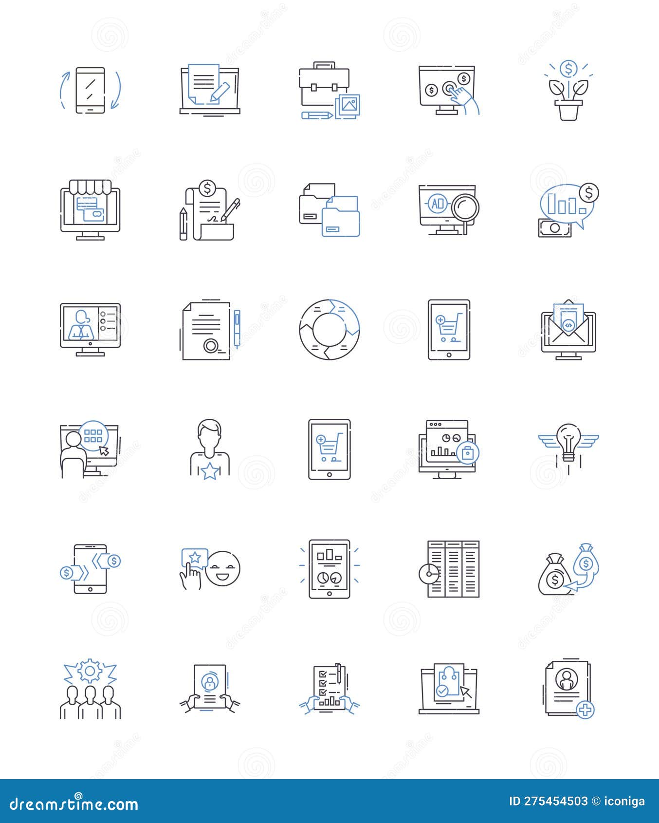 Initial Phase Line Icons Collection. Beginning, Initiation, Start ...