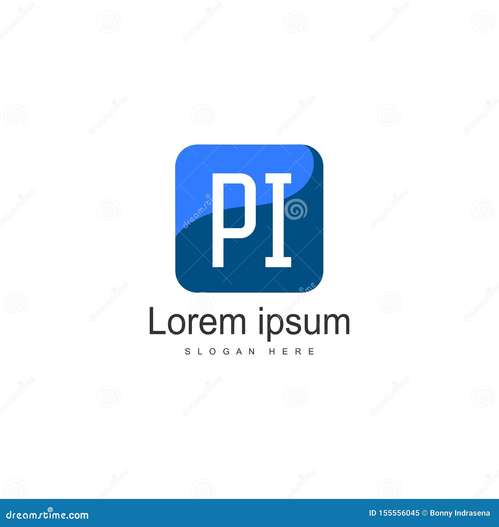 Initial PI Logo Template with Modern Frame. Minimalist PI Letter Logo ...