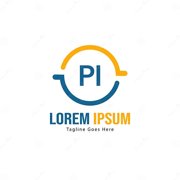 Initial PI Logo Template with Modern Frame. Minimalist PI Letter Logo ...