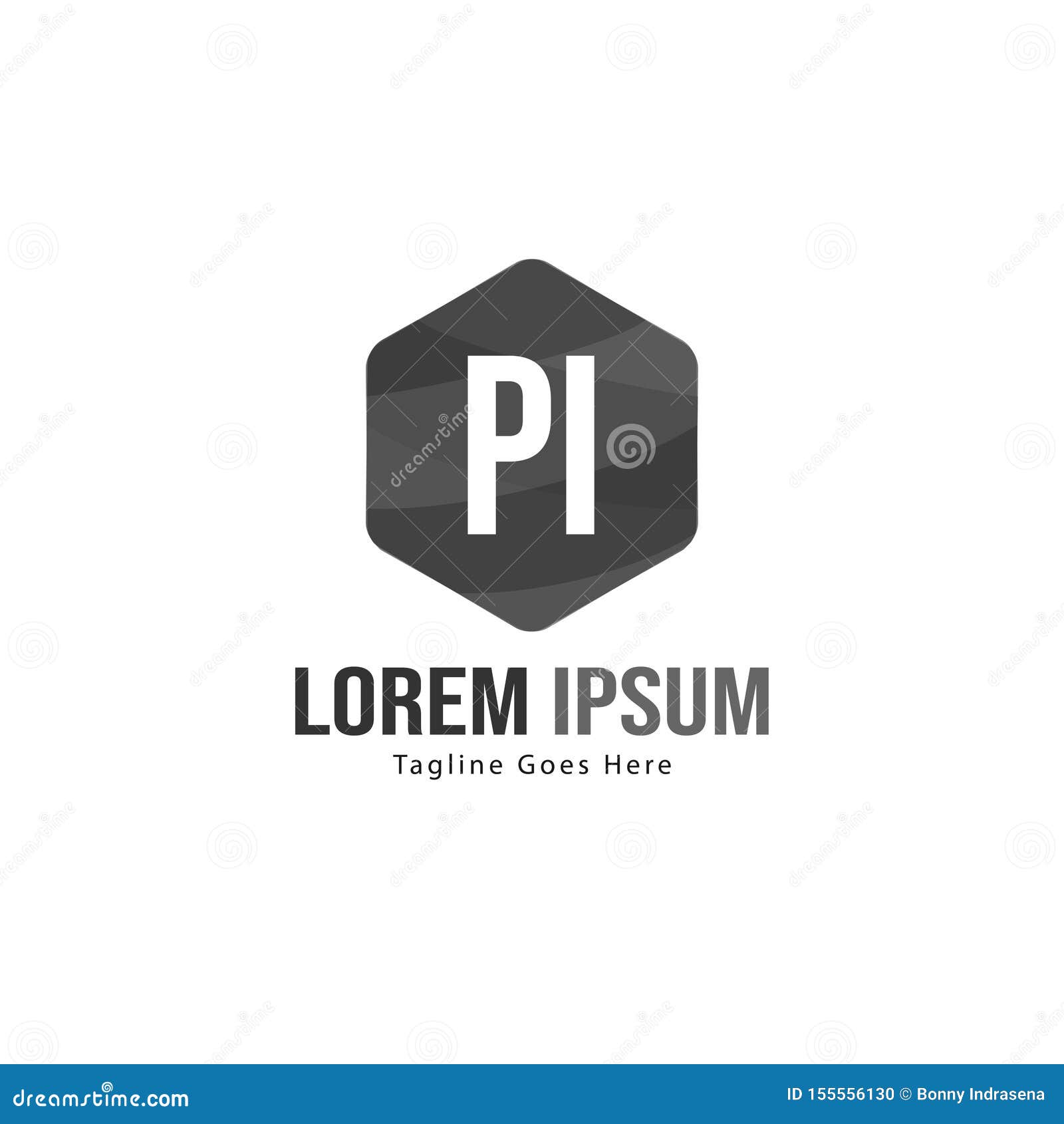 Initial PI Logo Template with Modern Frame. Minimalist PI Letter Logo ...