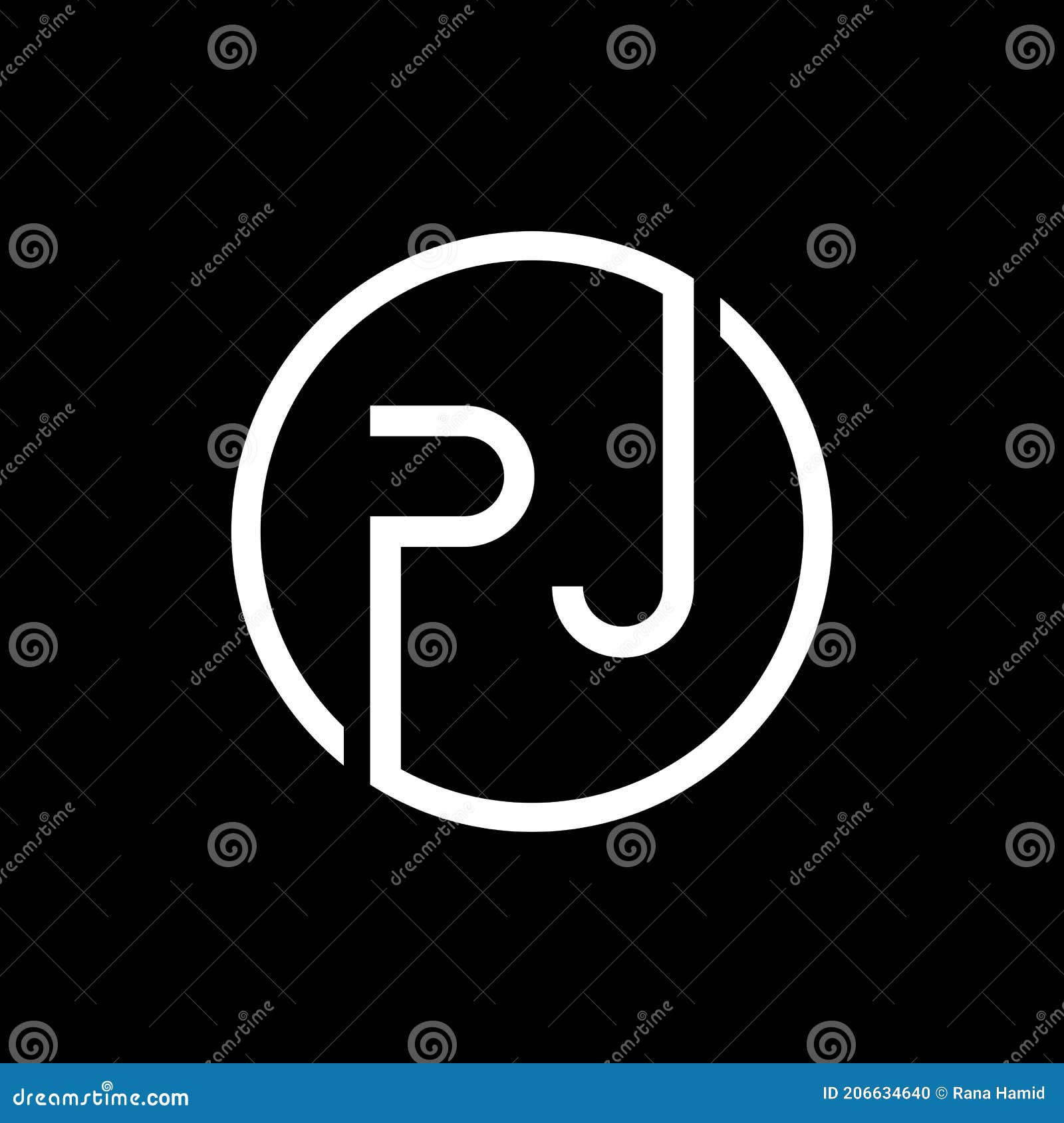 Initial PJ Letter Logo Creative Typography Vector Template. Creative ...