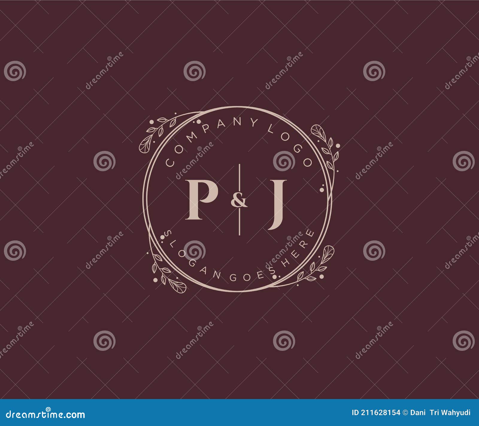 Initial PJ Letters Decorative Luxury Wedding Logo Stock Vector ...