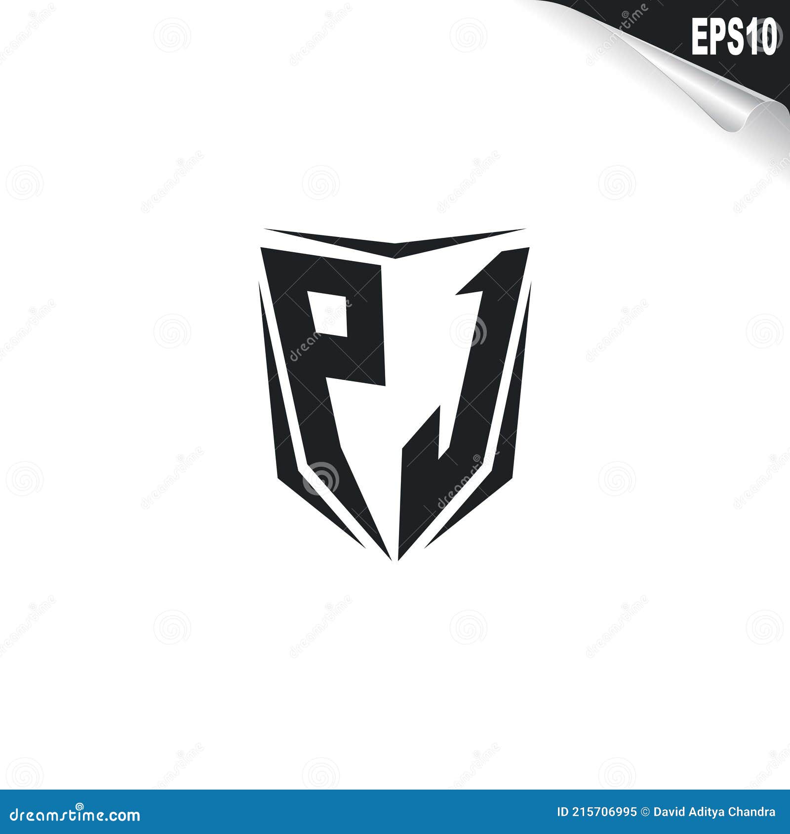 Initial PJ Logo Design with Shield Style, Logo Business Branding Stock ...