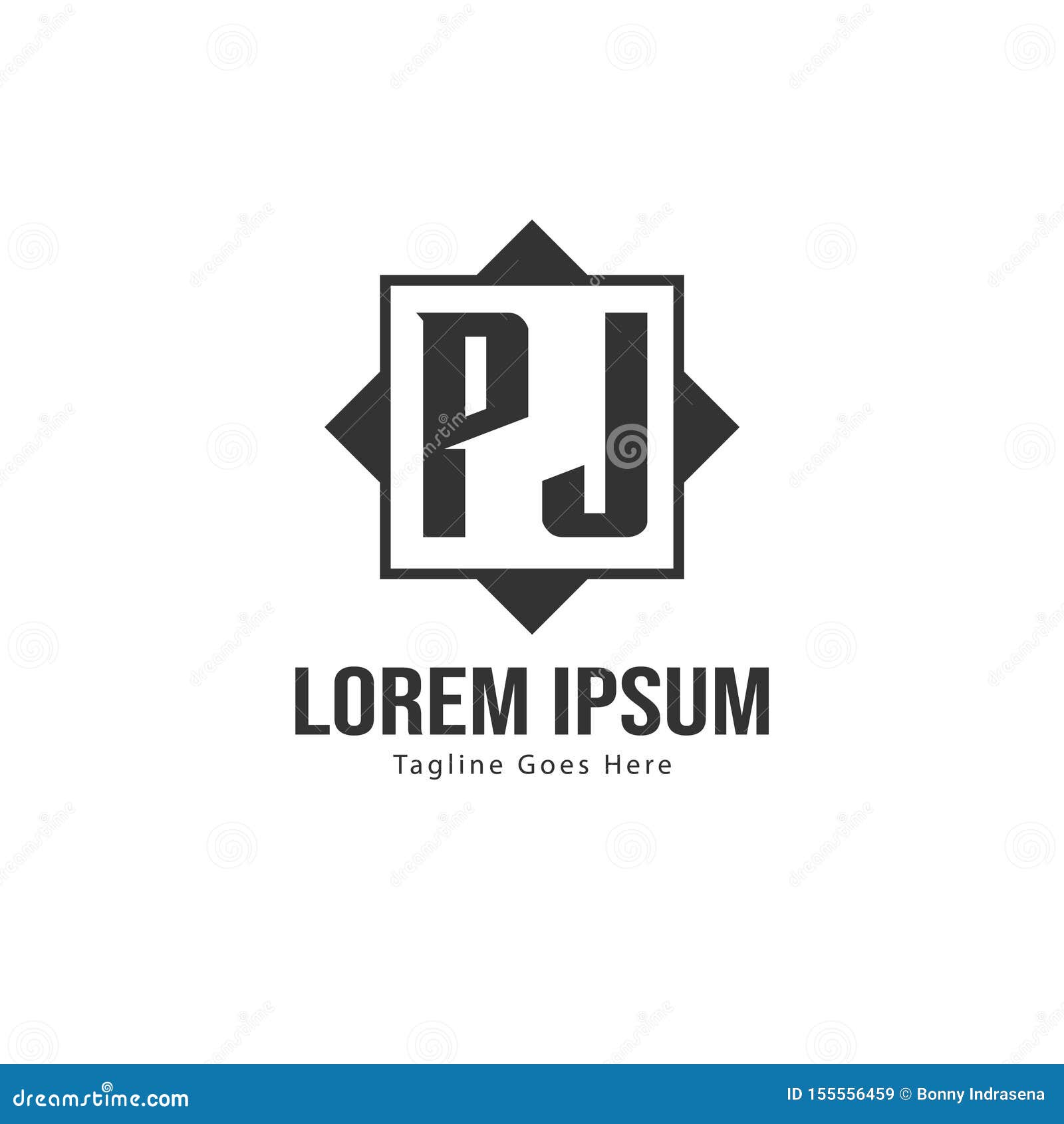Initial PJ Logo Template with Modern Frame. Minimalist PJ Letter Logo ...