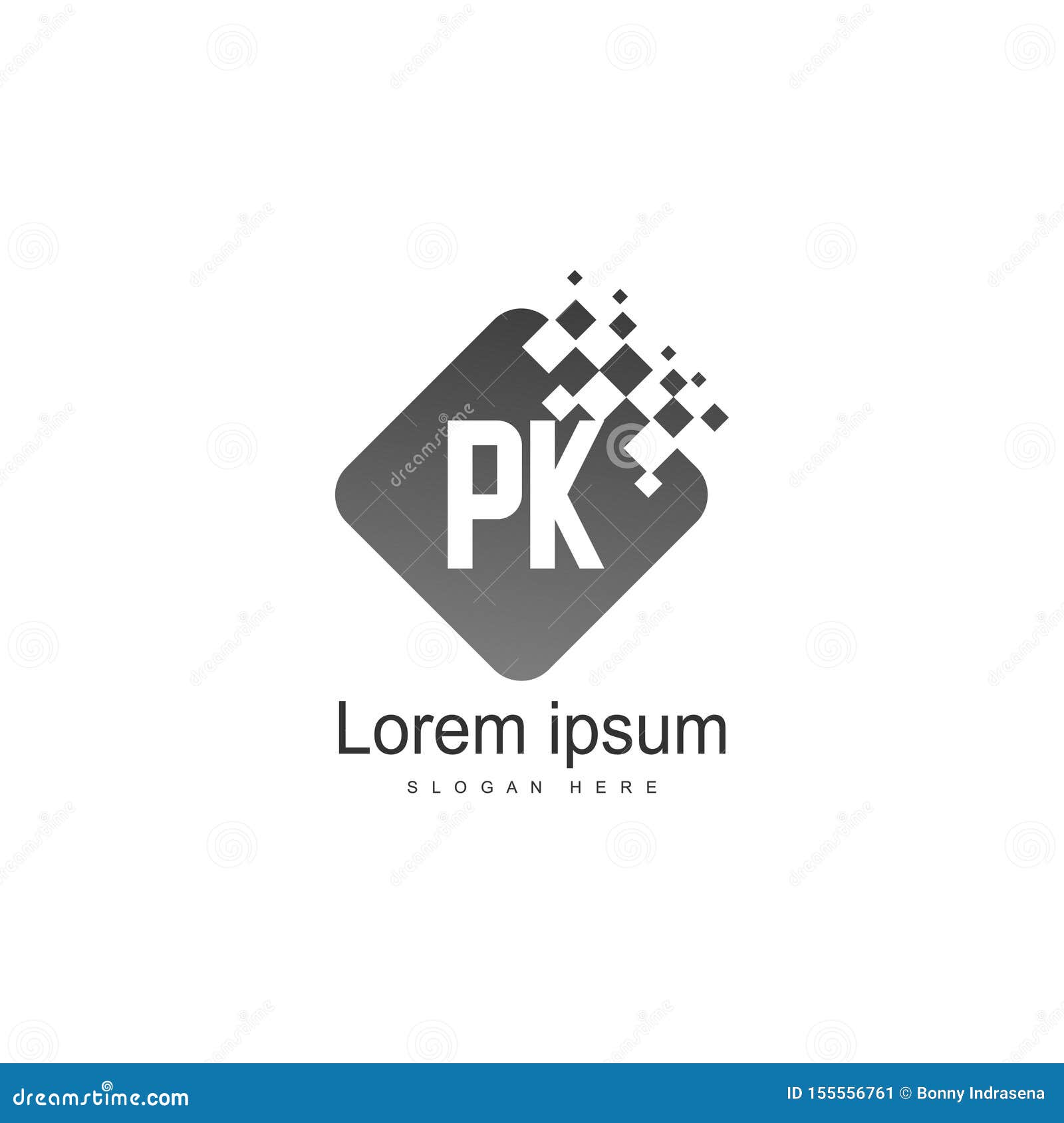 Initial PK Logo Template with Modern Frame. Minimalist PK Letter Logo ...