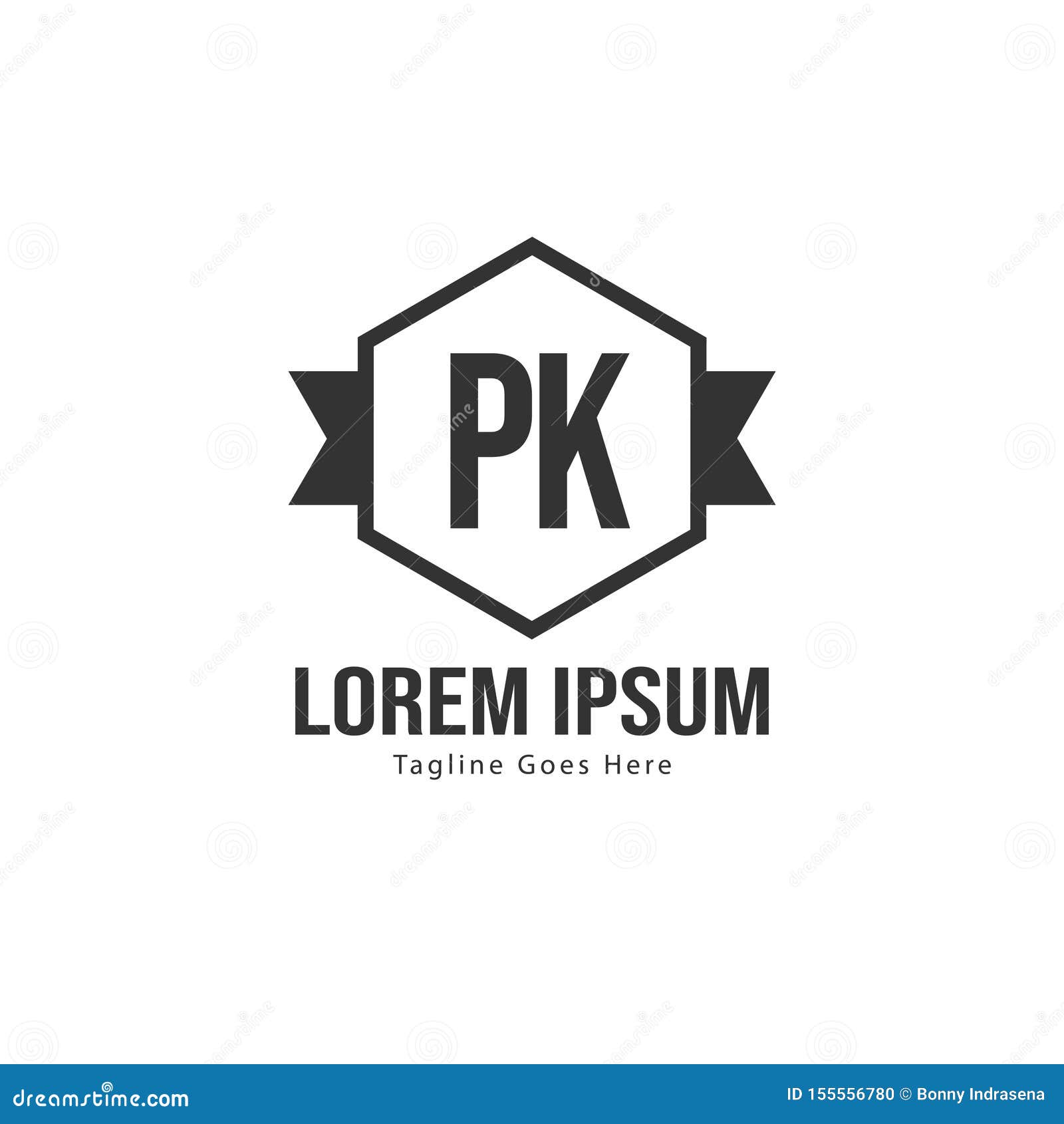 Initial PK Logo Template with Modern Frame. Minimalist PK Letter Logo ...
