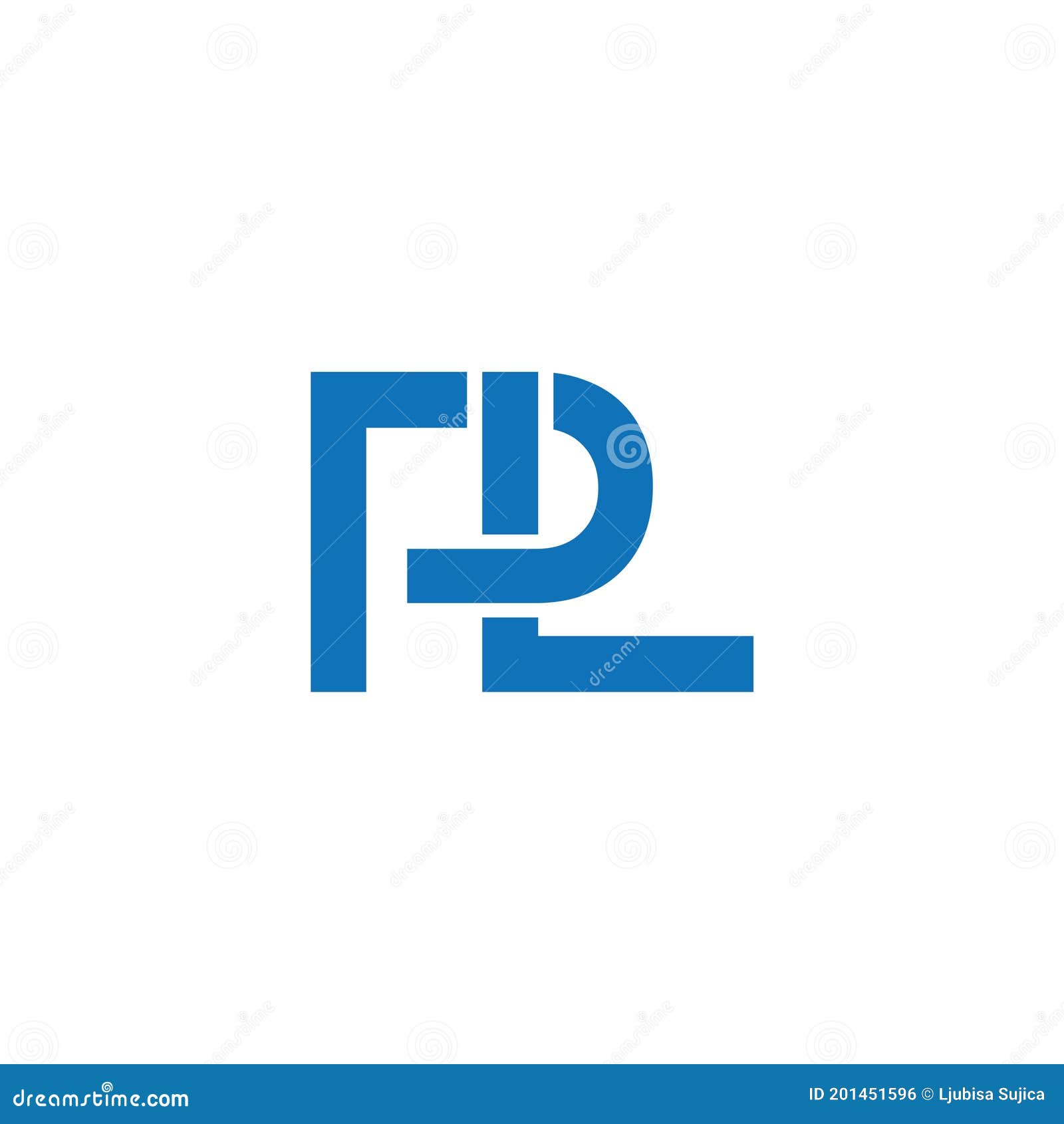 Initial PL Letter Logo Isolated on White Background Stock Vector ...