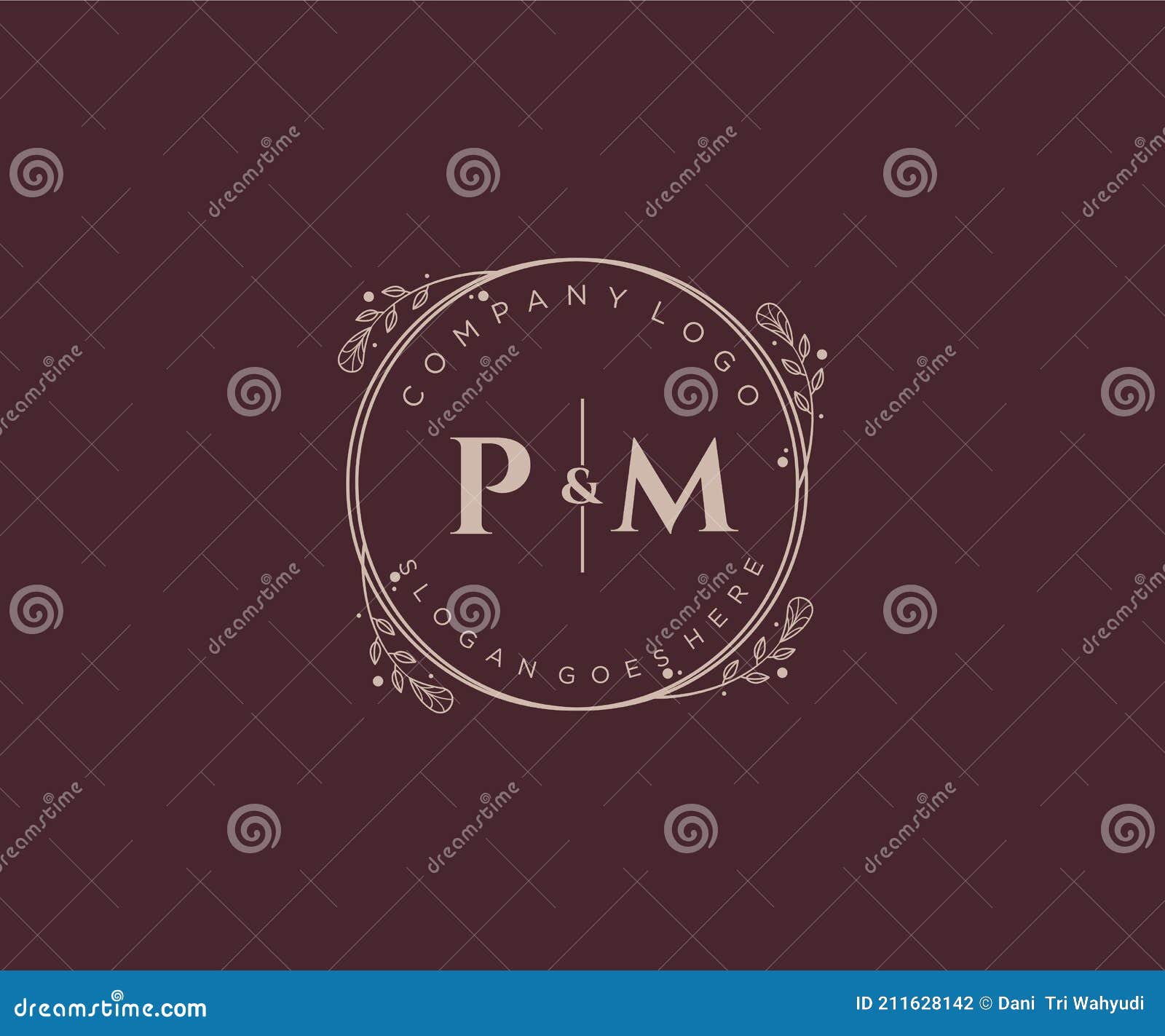 Initial PM Letters Decorative Luxury Wedding Logo Stock Vector ...