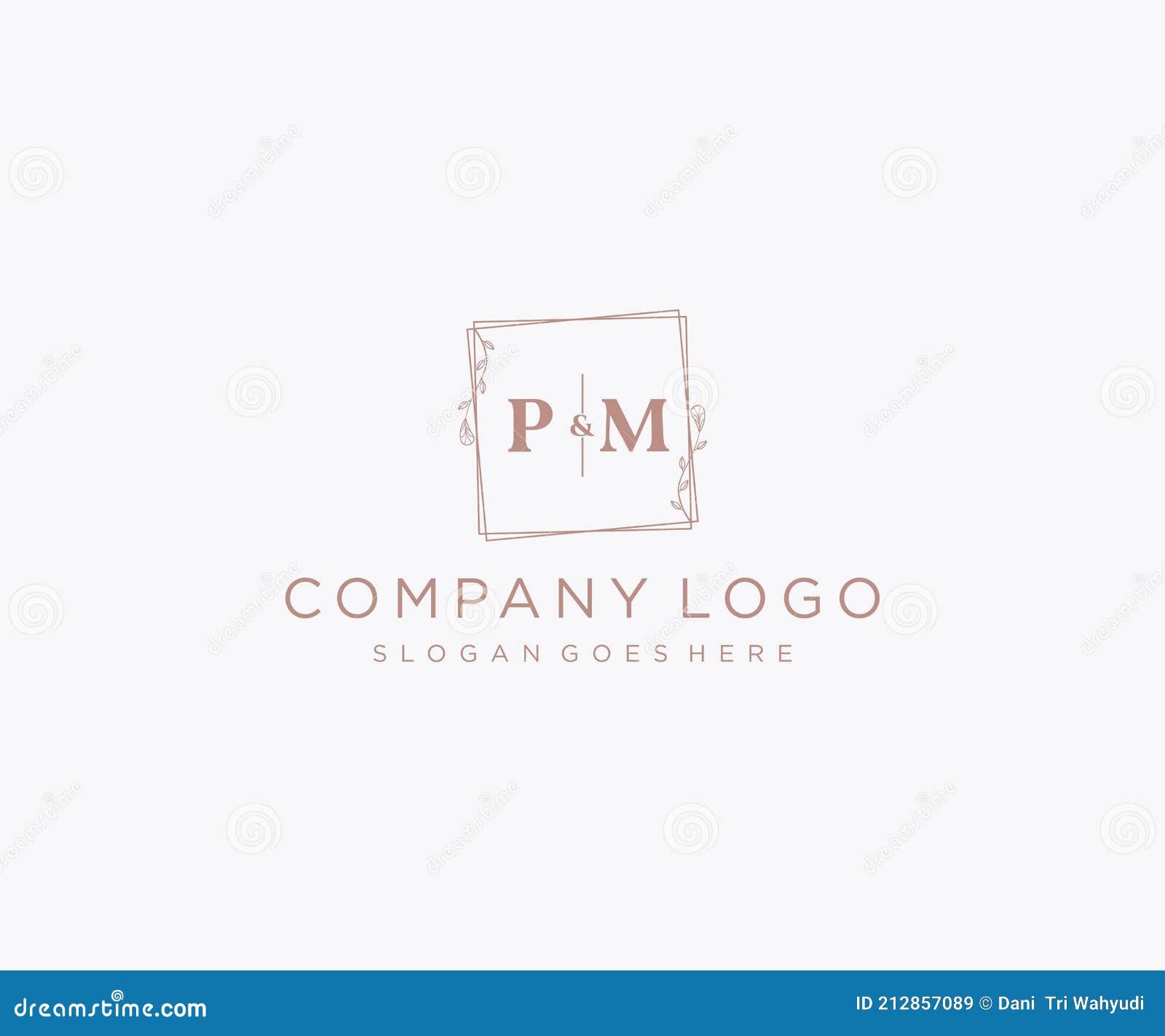 Initial PM Letters Decorative Luxury Wedding Logo Stock Vector ...