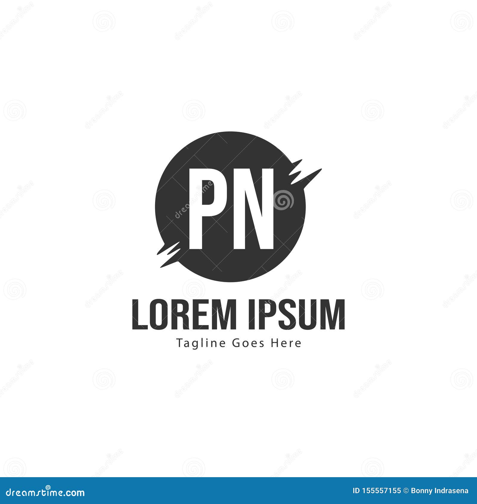 Initial PN Logo Template with Modern Frame. Minimalist PN Letter Logo ...