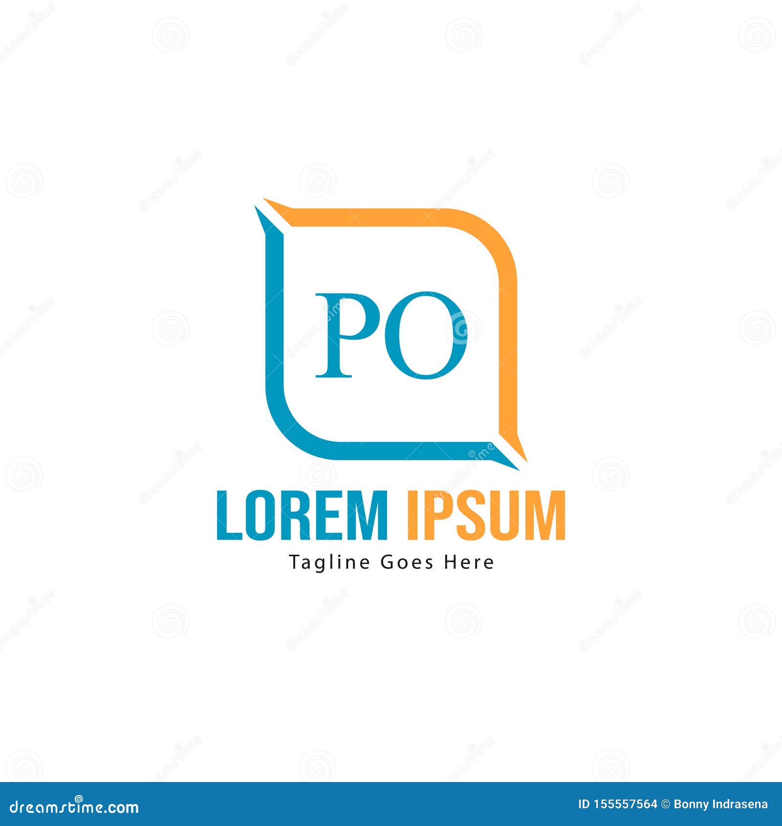 Initial PO Logo Template with Modern Frame. Minimalist PO Letter Logo ...