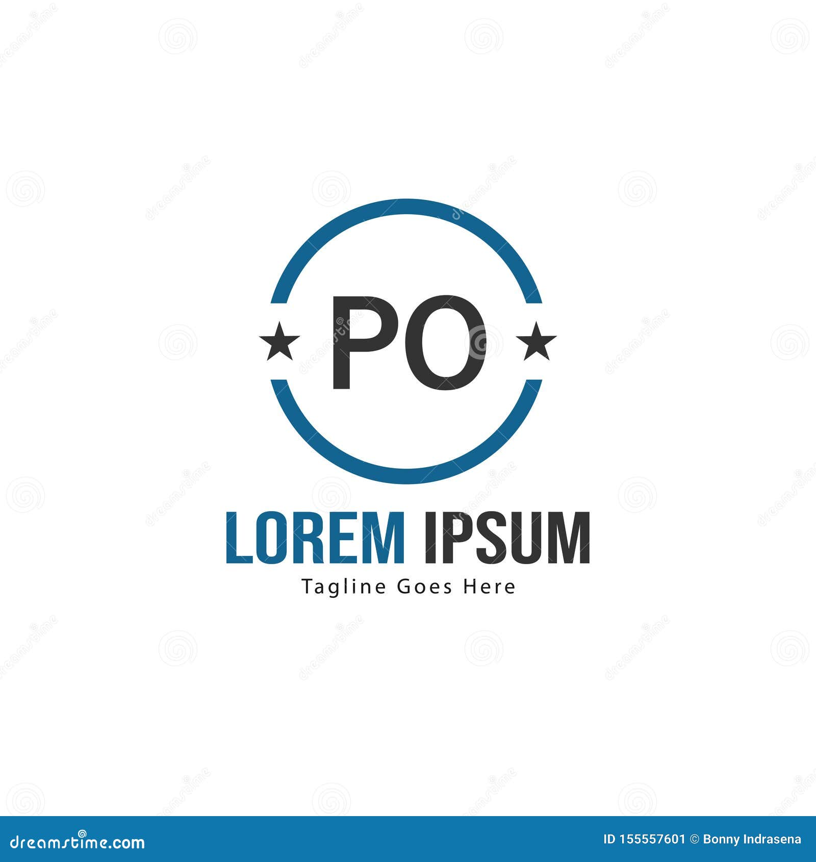 Initial PO Logo Template with Modern Frame. Minimalist PO Letter Logo ...