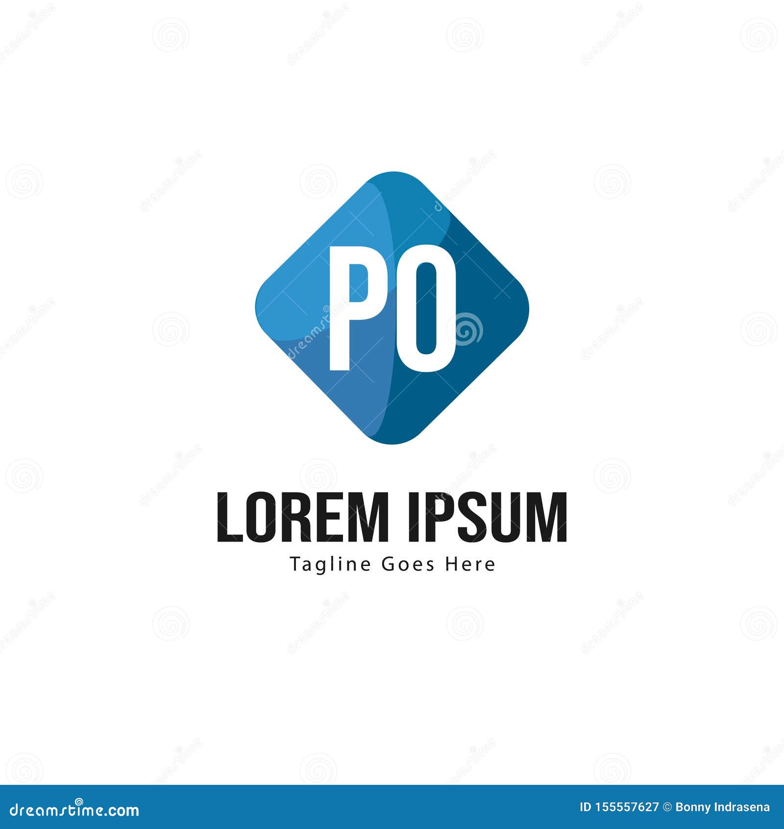 Initial PO Logo Template with Modern Frame. Minimalist PO Letter Logo ...