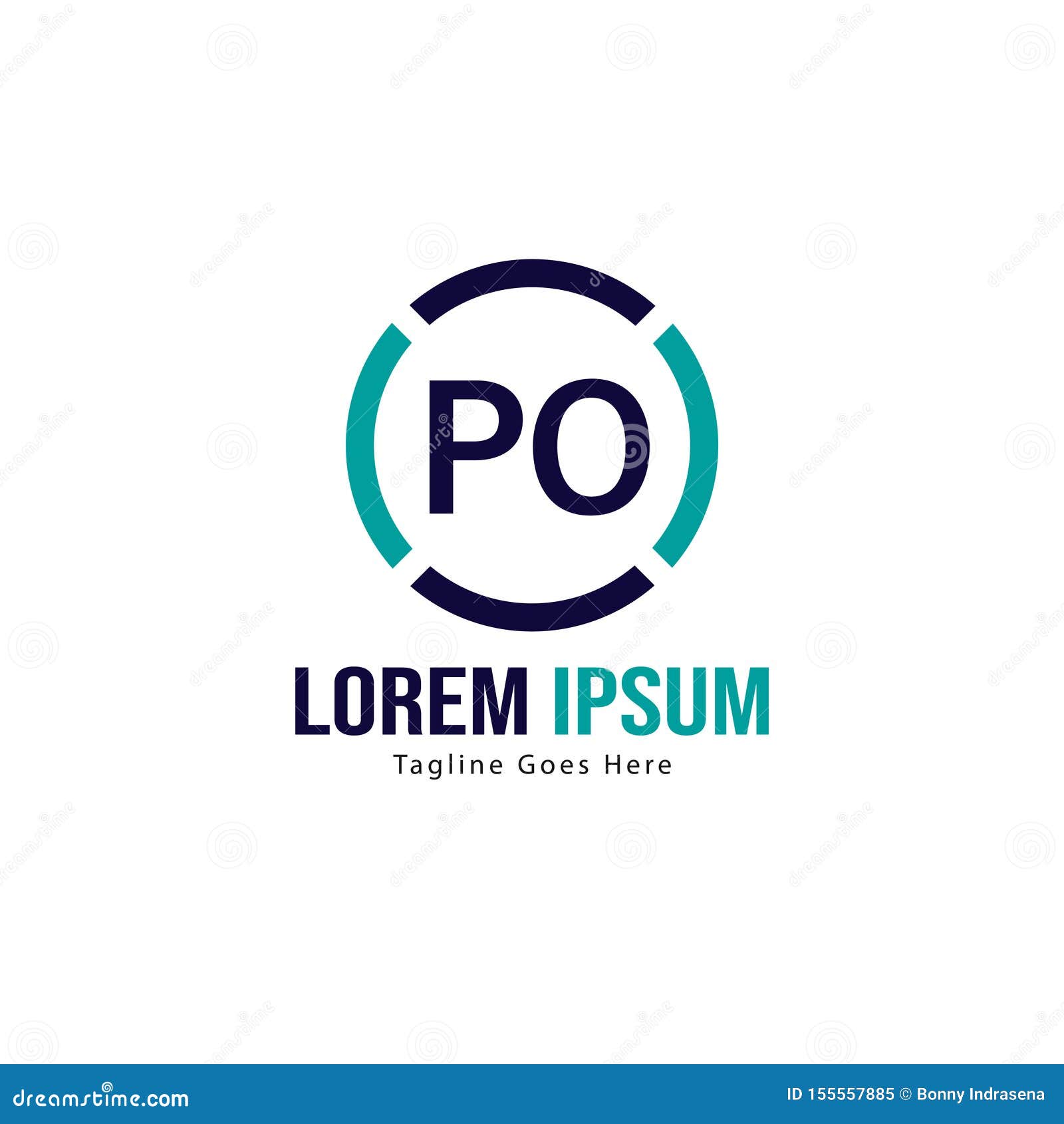 Initial PO Logo Template with Modern Frame. Minimalist PO Letter Logo ...