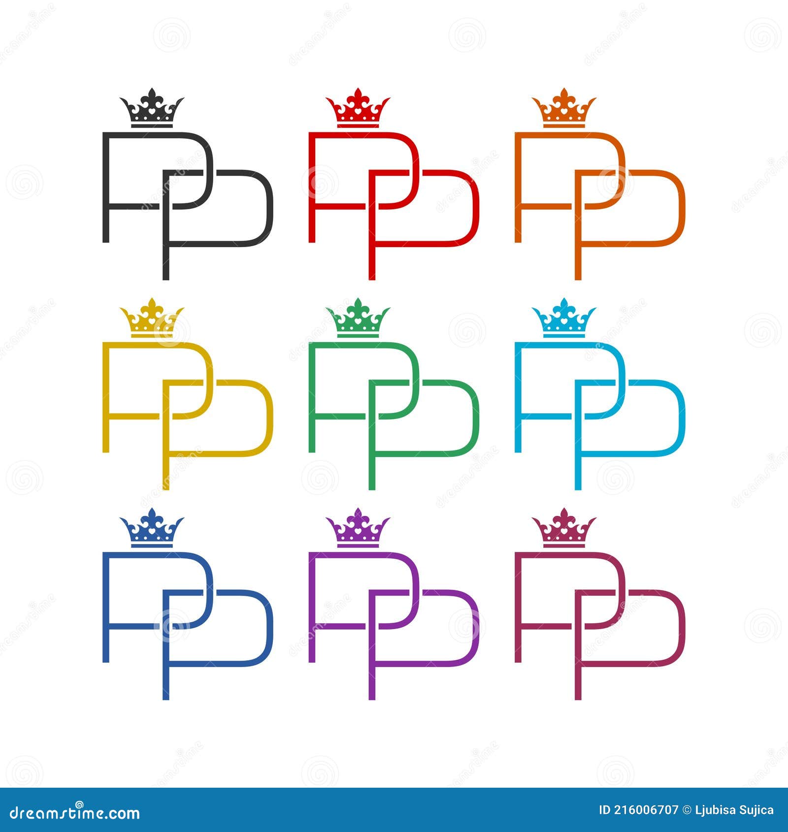 Initial PP Letter Logo Isolated on White Background Stock Vector ...