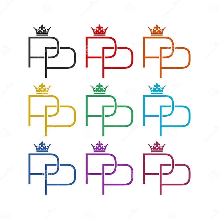 Initial PP Letter Logo Isolated on White Background Stock Vector ...