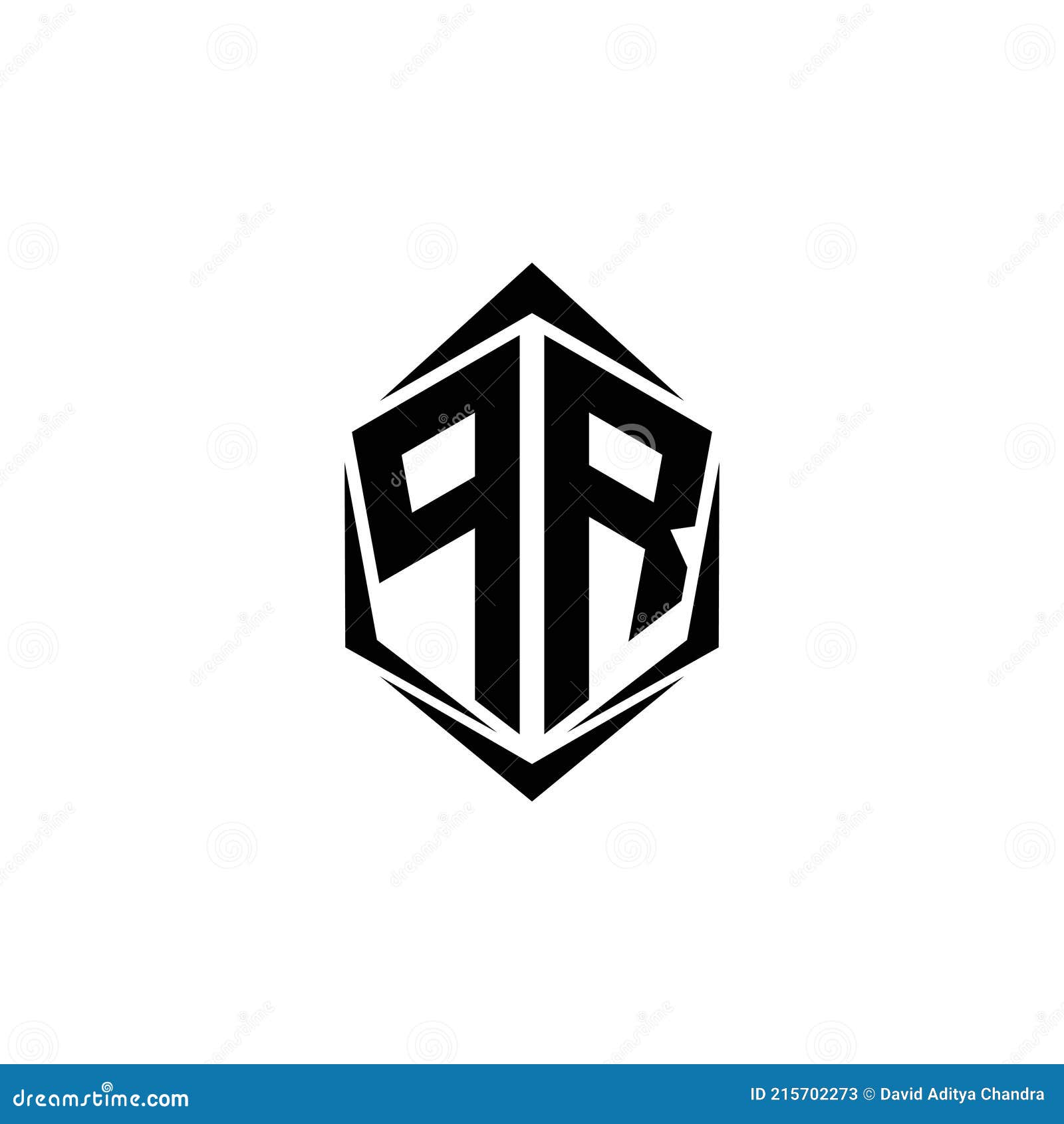 Initial PR Logo Design with Shield Style, Logo Business Branding Stock ...