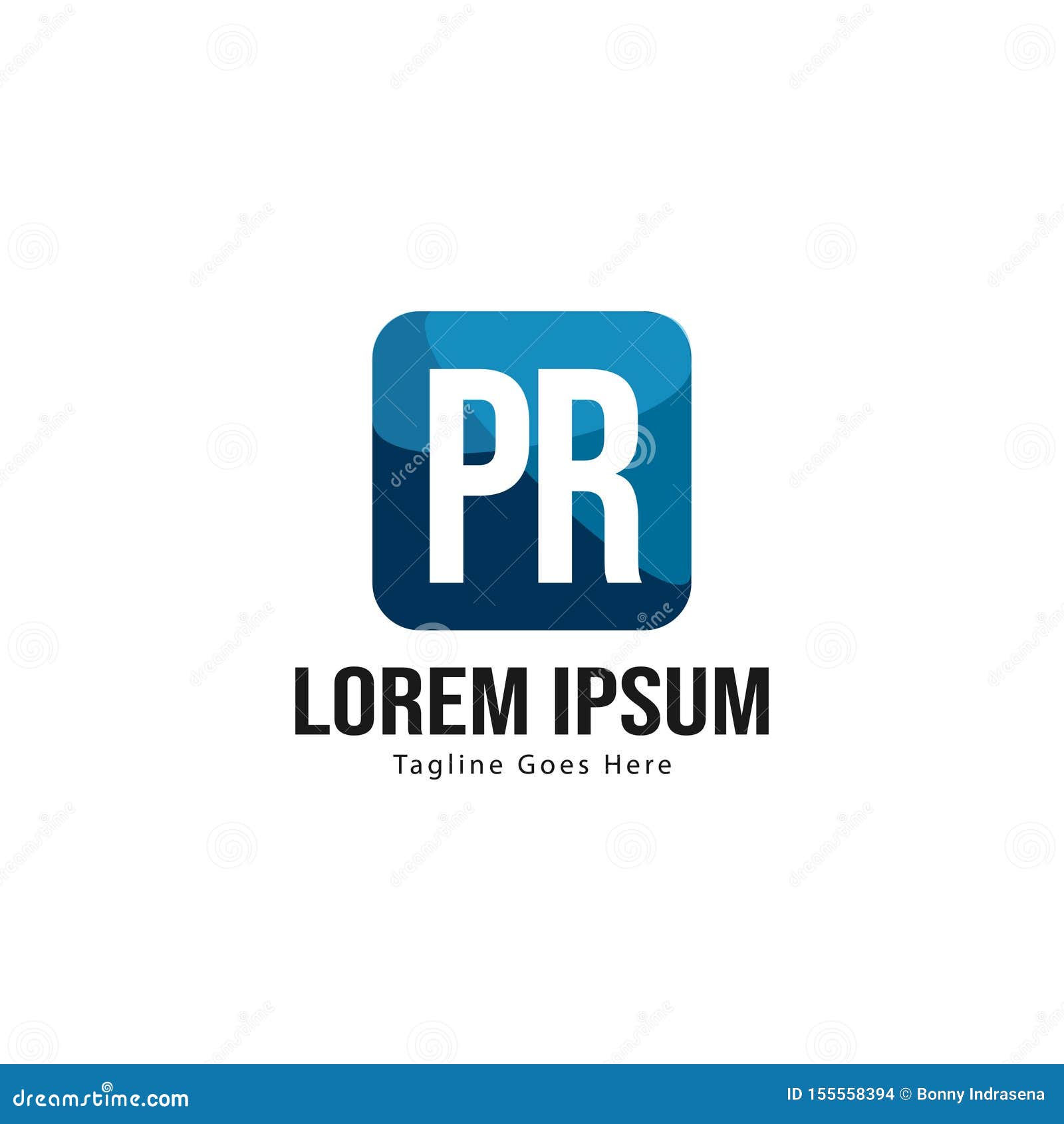 Initial PR Logo Template with Modern Frame. Minimalist PR Letter Logo ...