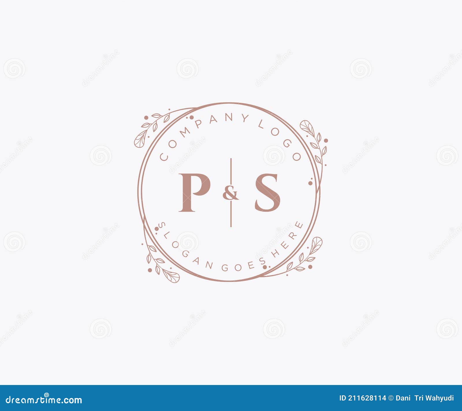 Initial PS Letters Decorative Luxury Wedding Logo Stock Vector ...