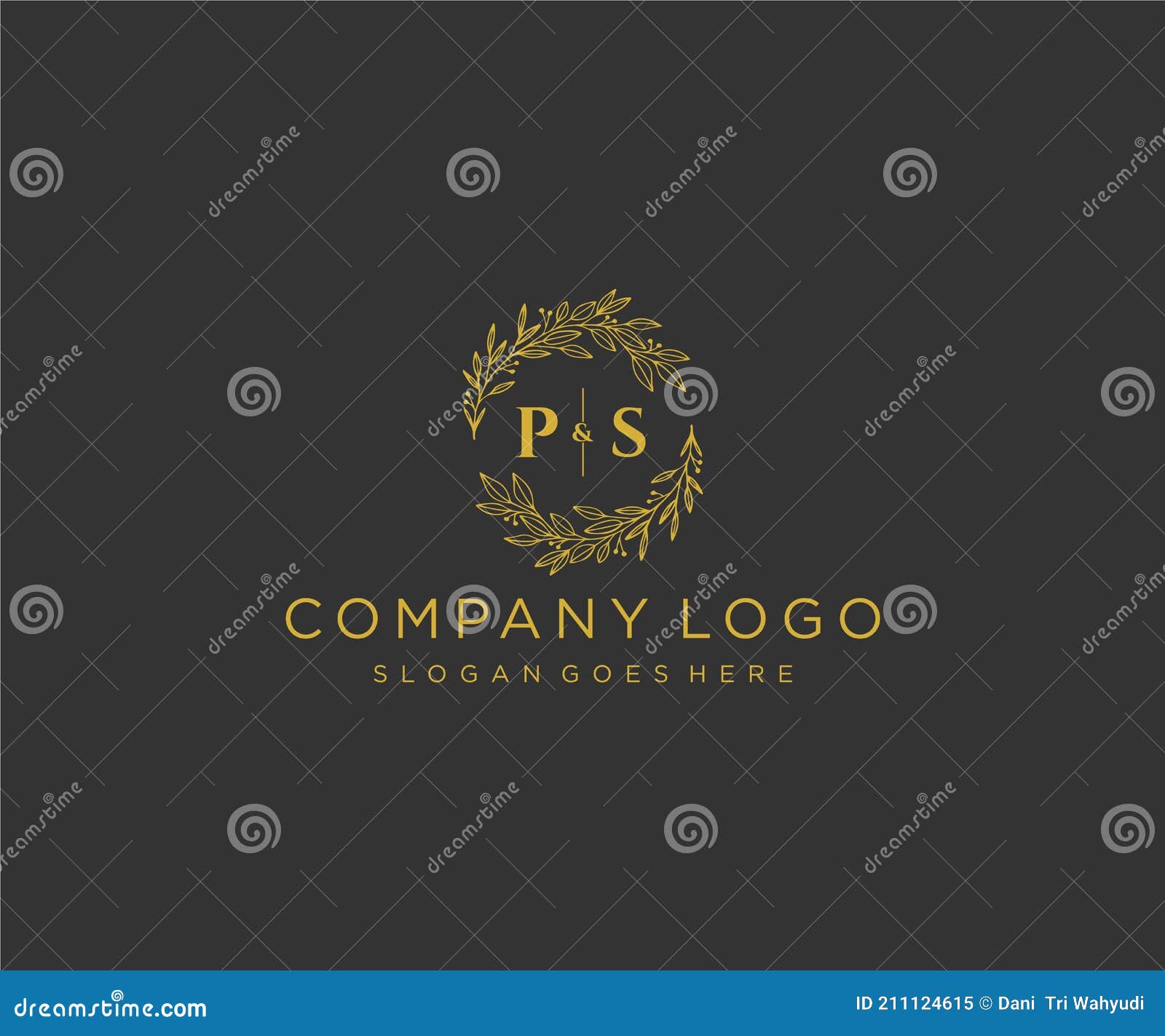 Initial PS Letters Floral Frames. Monogram Wedding, Wedding Invitation ...