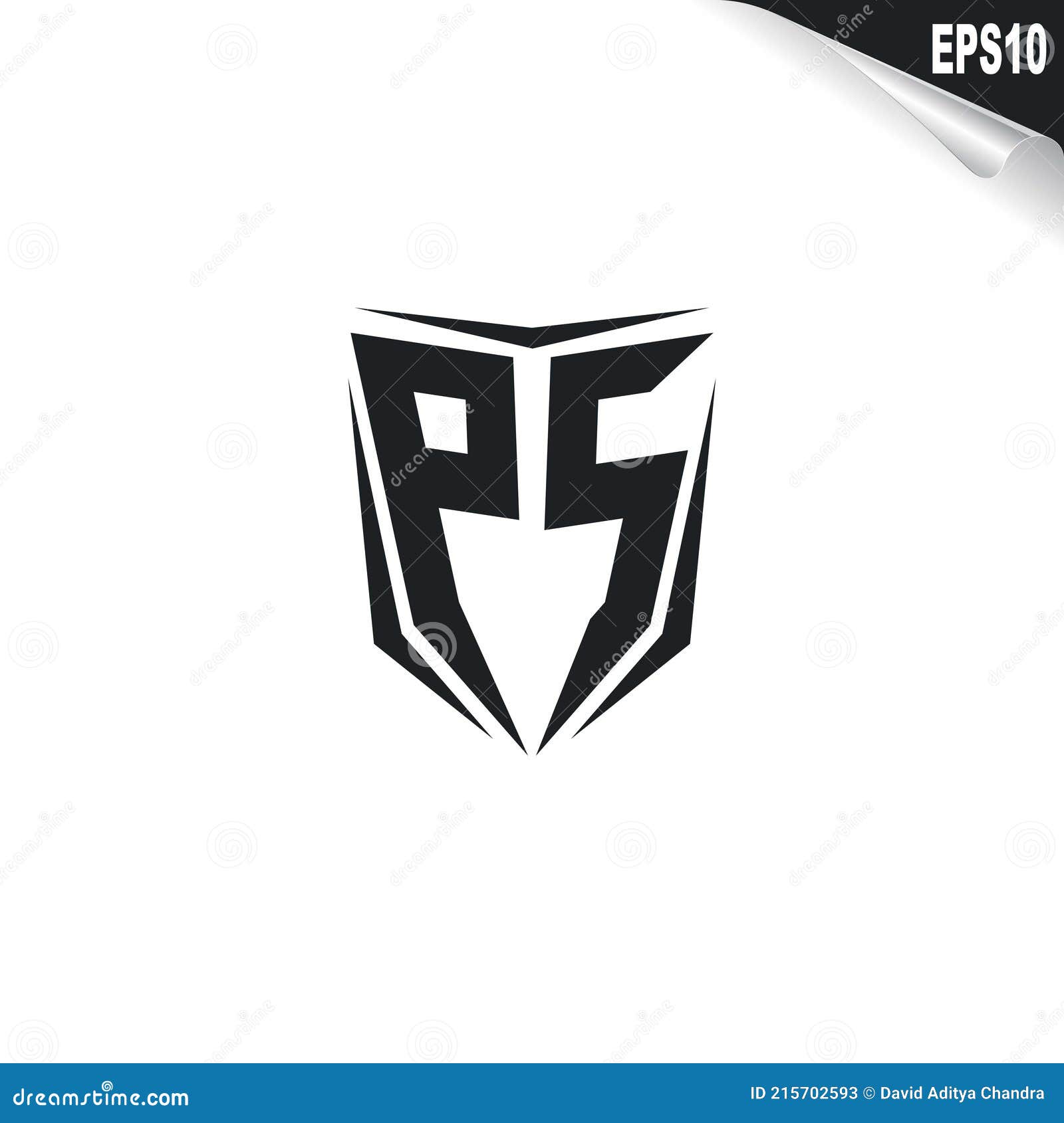 Initial PS Logo Design with Shield Style, Logo Business Branding Stock ...