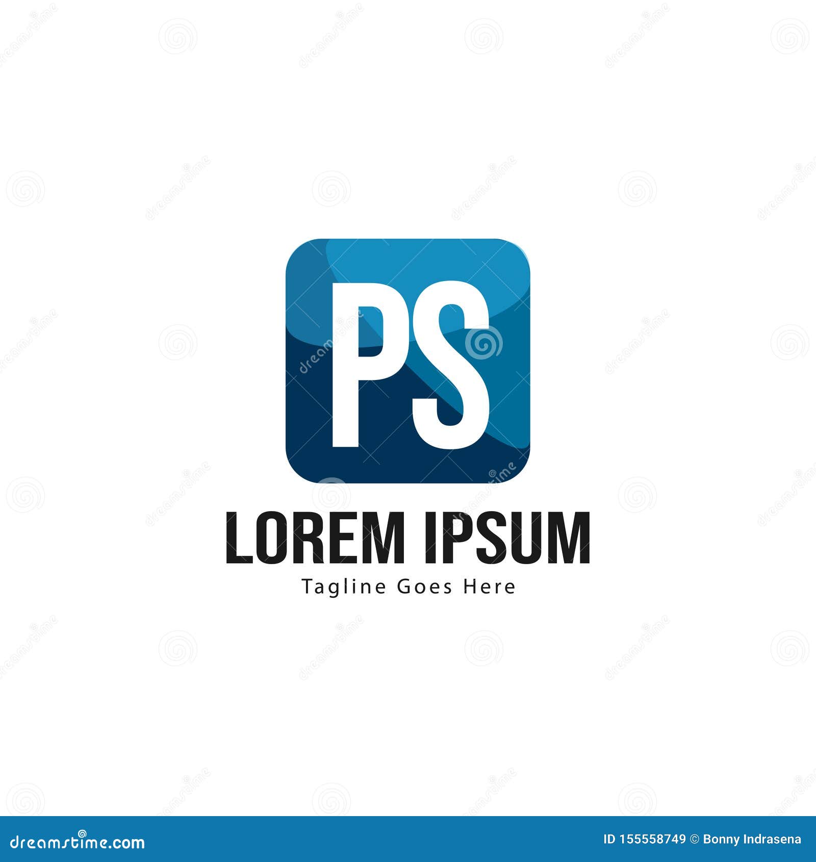 Initial PS Logo Template with Modern Frame. Minimalist PS Letter Logo ...
