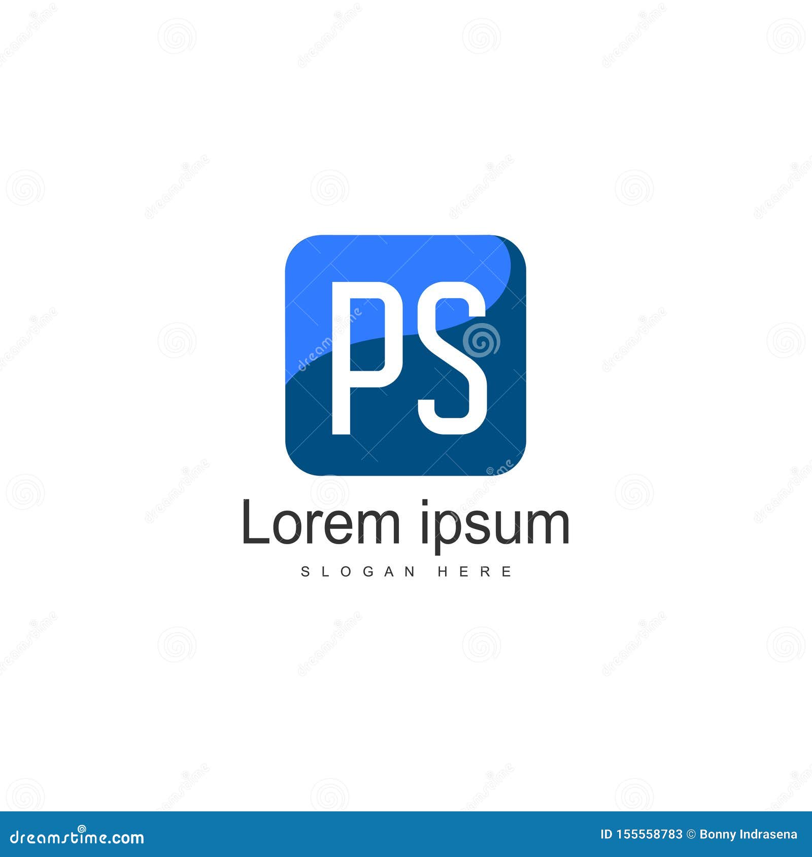 Initial PS Logo Template with Modern Frame. Minimalist PS Letter Logo ...
