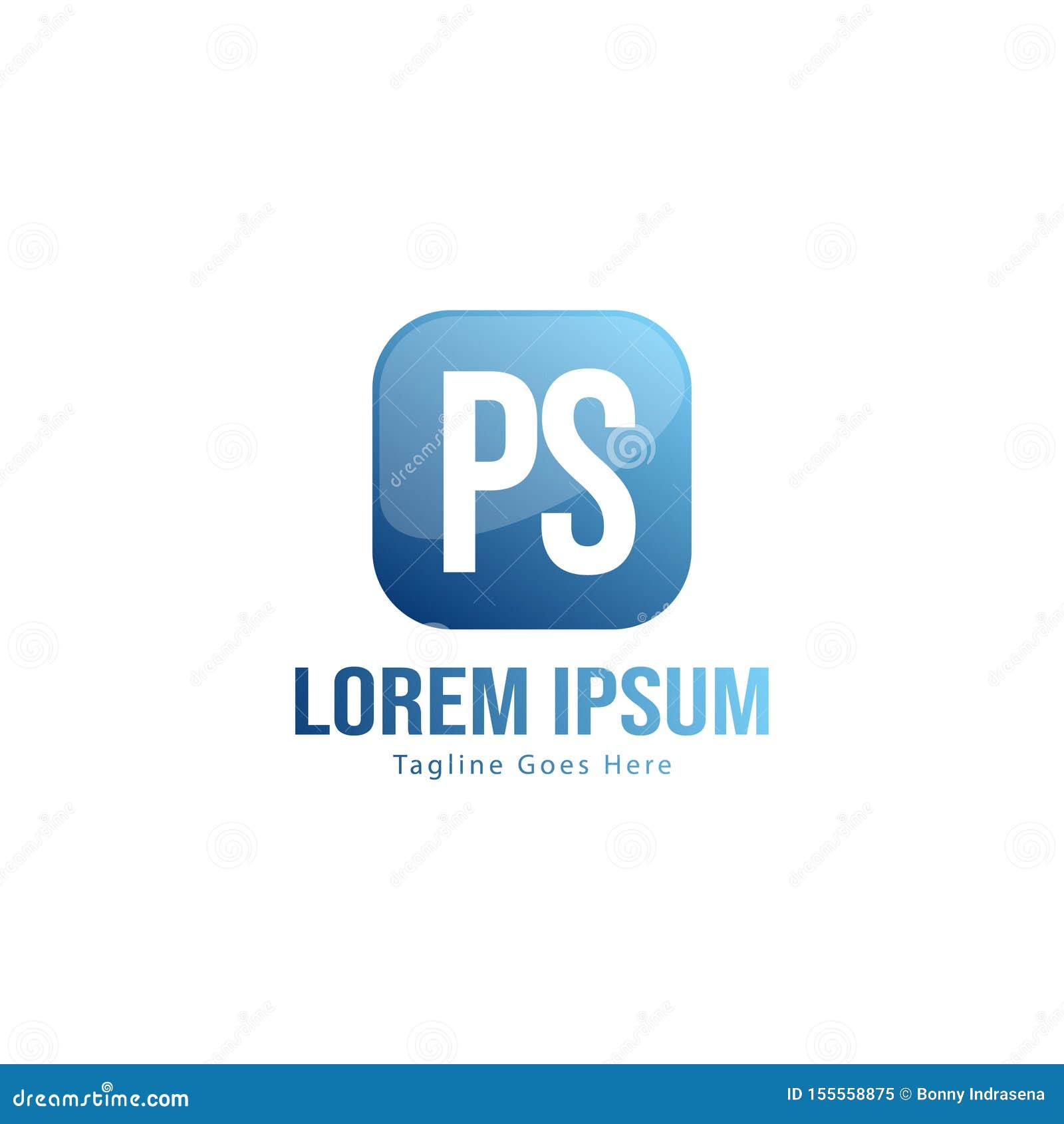 Initial PS Logo Template with Modern Frame. Minimalist PS Letter Logo ...